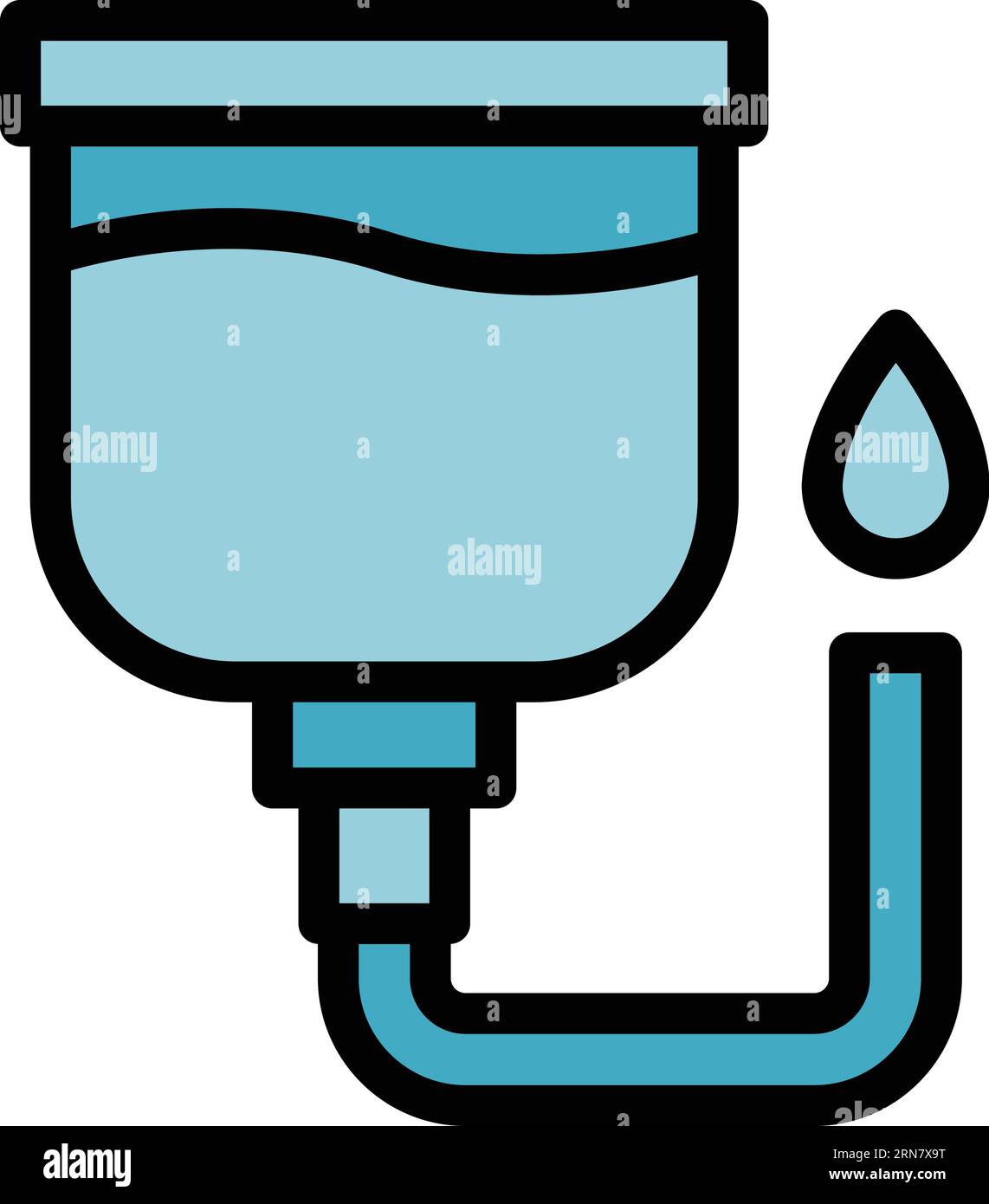 Water save energy icon outline vector. Bottle recycle. Bio reuse color ...