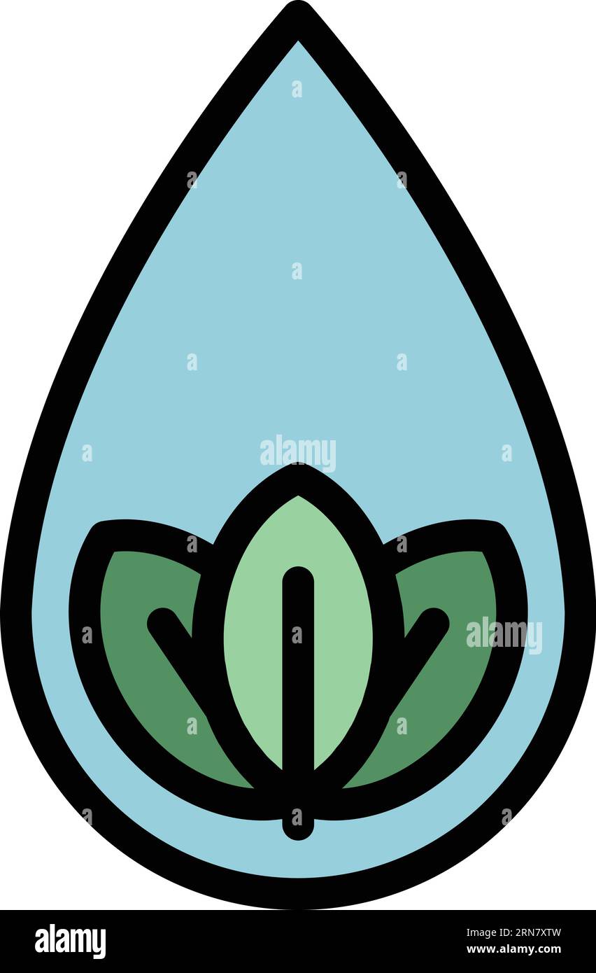 Environmentally friendly water drop icon outline vector. Eco recycle ...