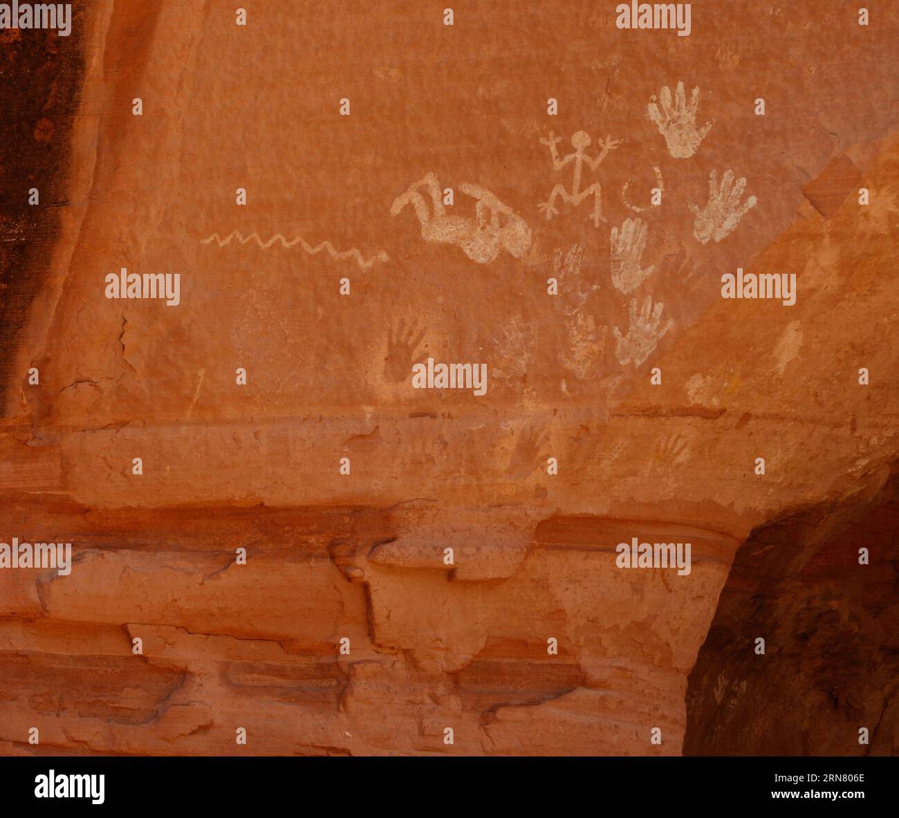 Anasazi Petroglyphs with hand prints in Canyon De Chelly National ...