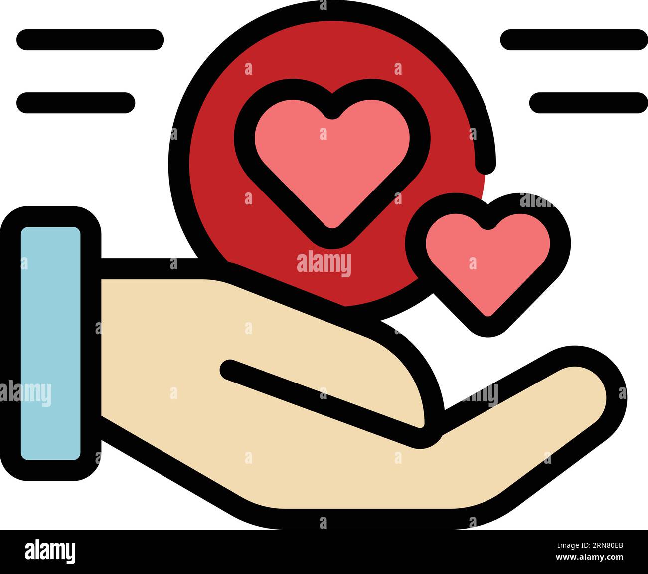 Keep heart icon outline vector. Relief activist. Share social charity ...