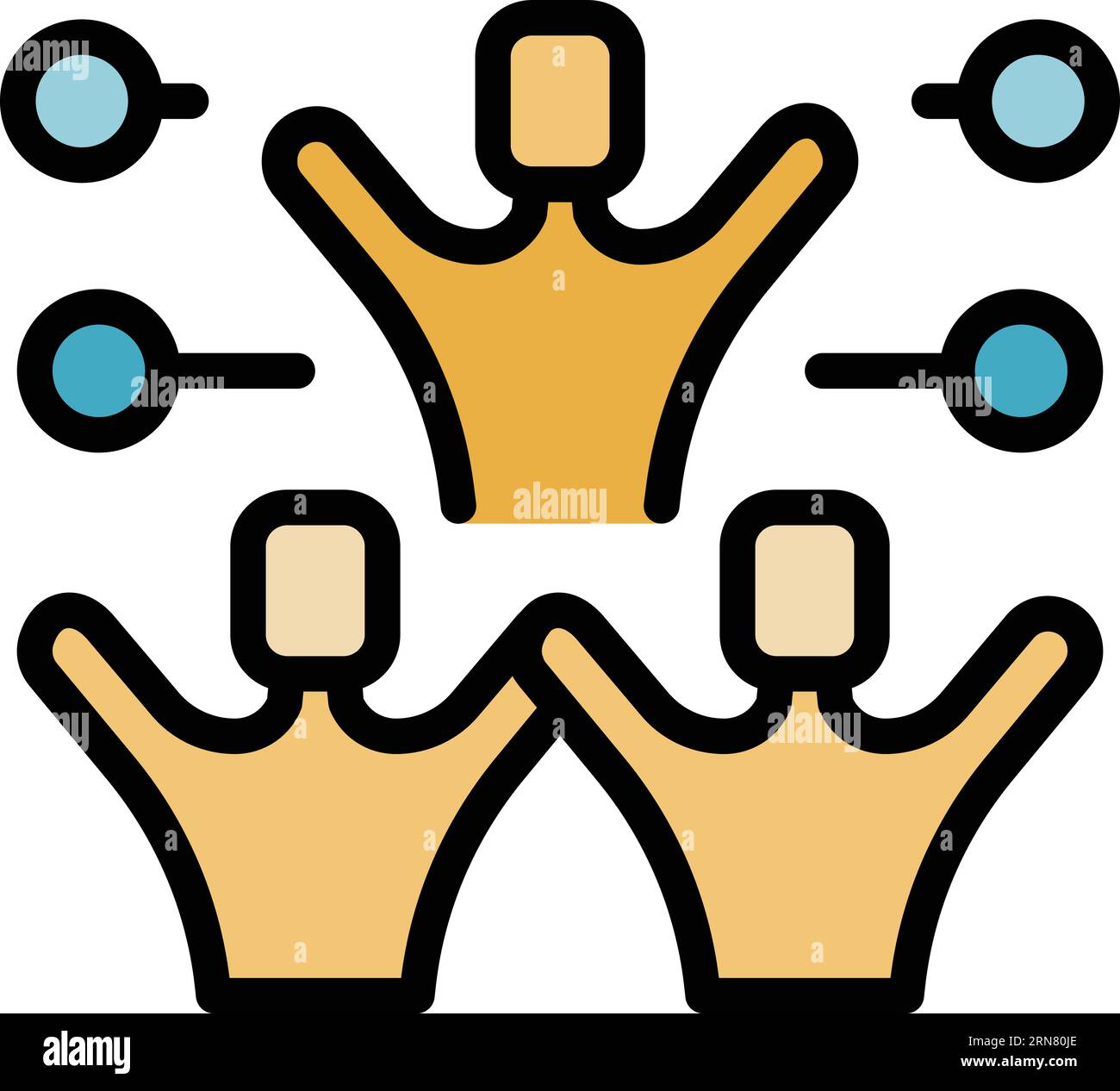 Group generosity icon outline vector. Heart charity. Empathy relief ...