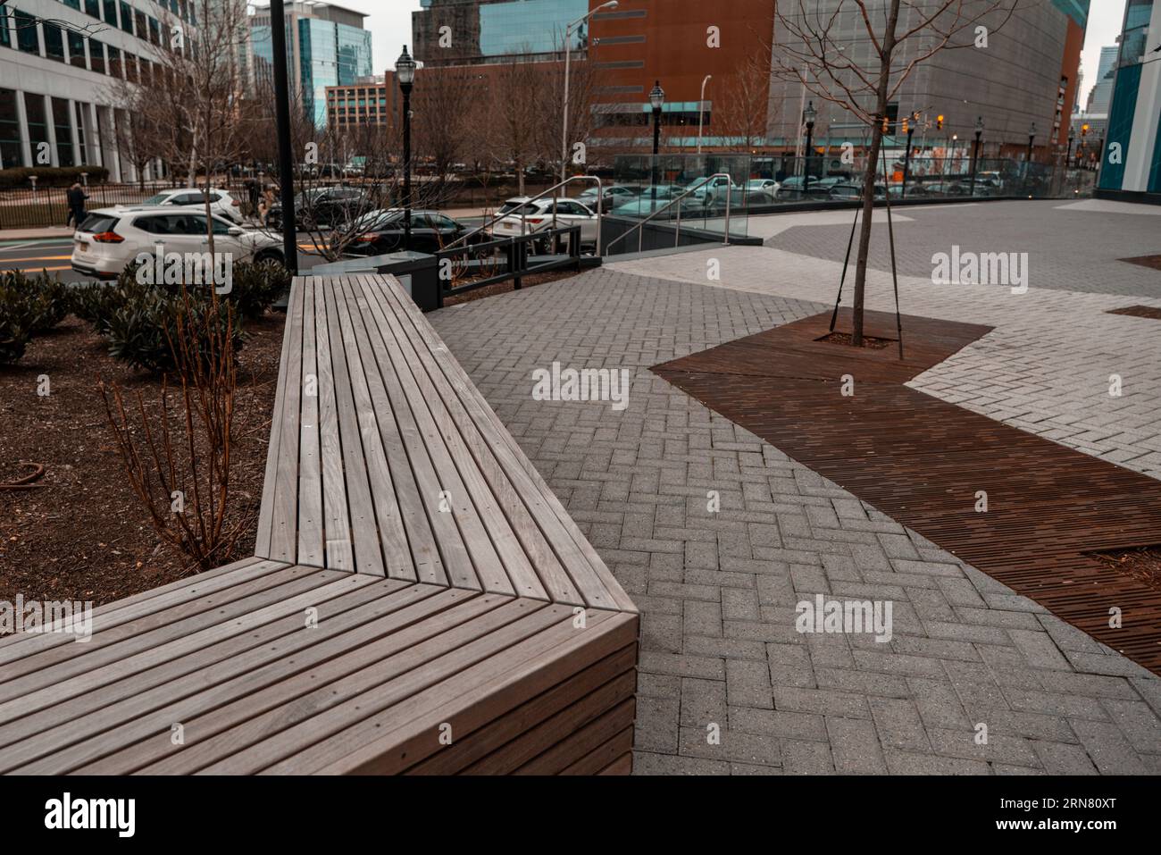 Jersey City, NJ, USA Streets and buildings in downtown Jersey City ...