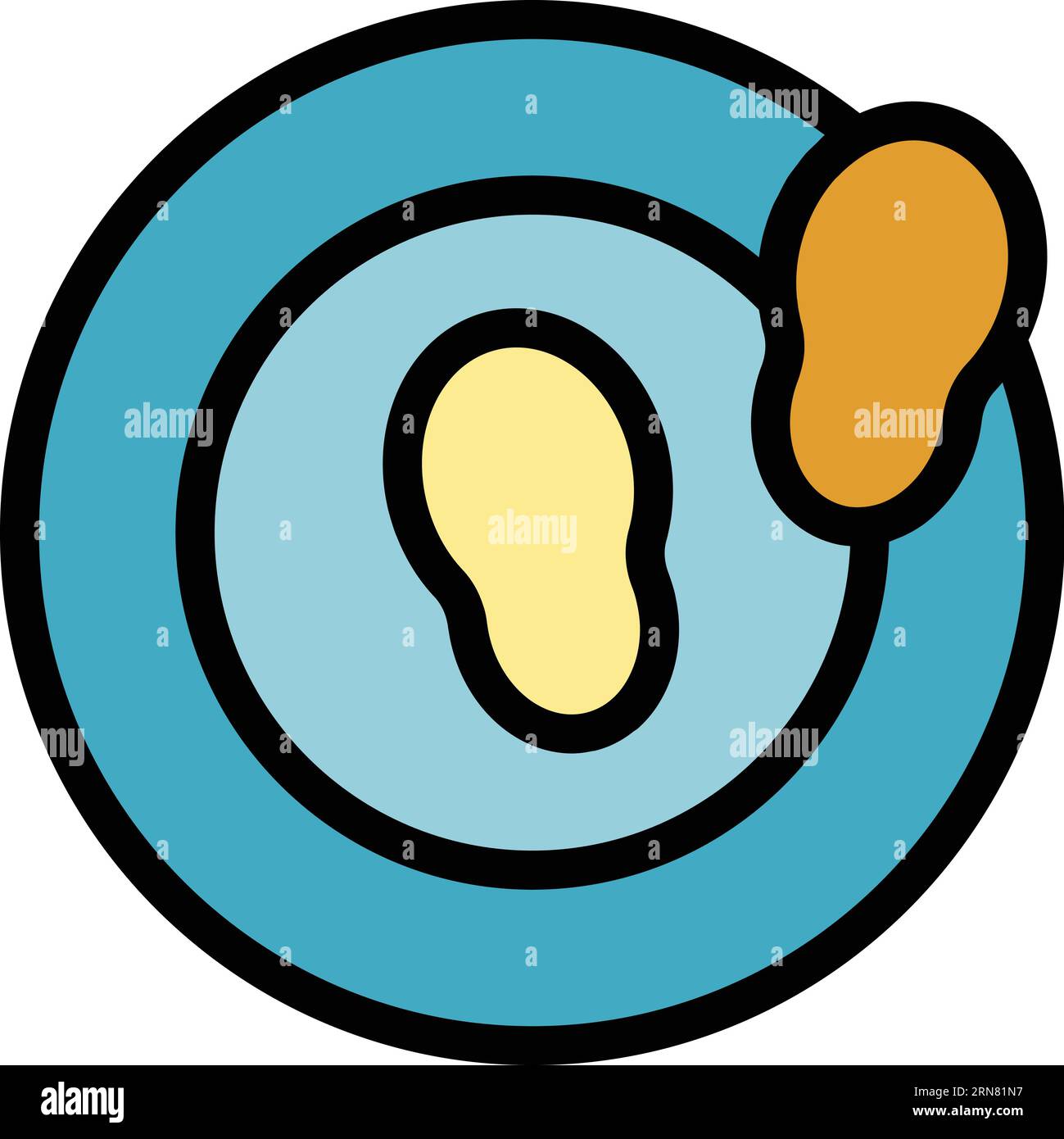 Lazy circle icon outline vector. Comfort zone. Work escape color flat ...