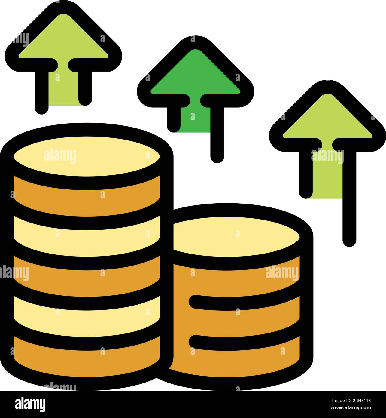 Money save up icon outline vector. Comfort zone. Work escape color flat ...