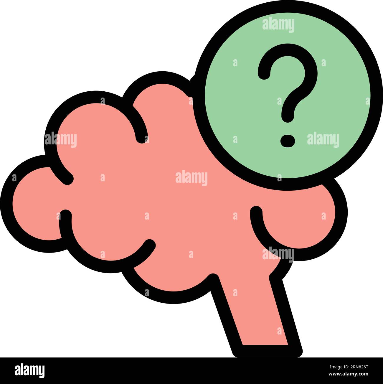 Brain ask quiz icon outline vector. Exam trivia. Poster show color flat ...