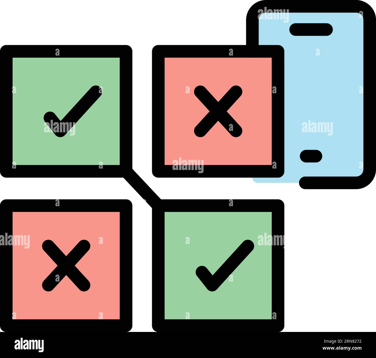 Alert choice icon outline vector. Interview survey. Text quiz color ...