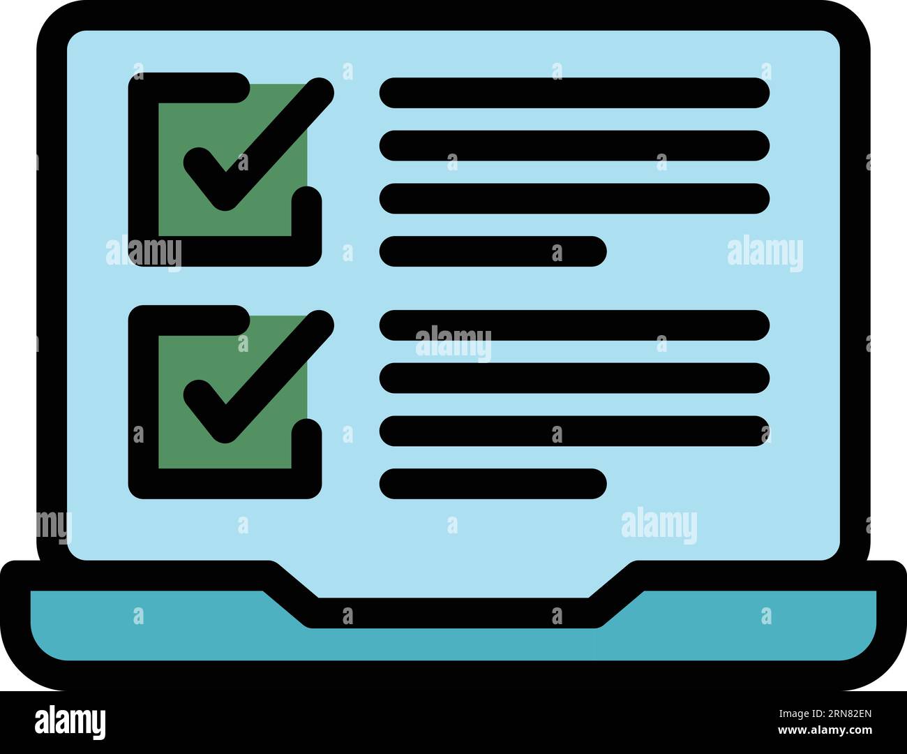 Laptop quiz icon outline vector. Poster show. Competition game color ...