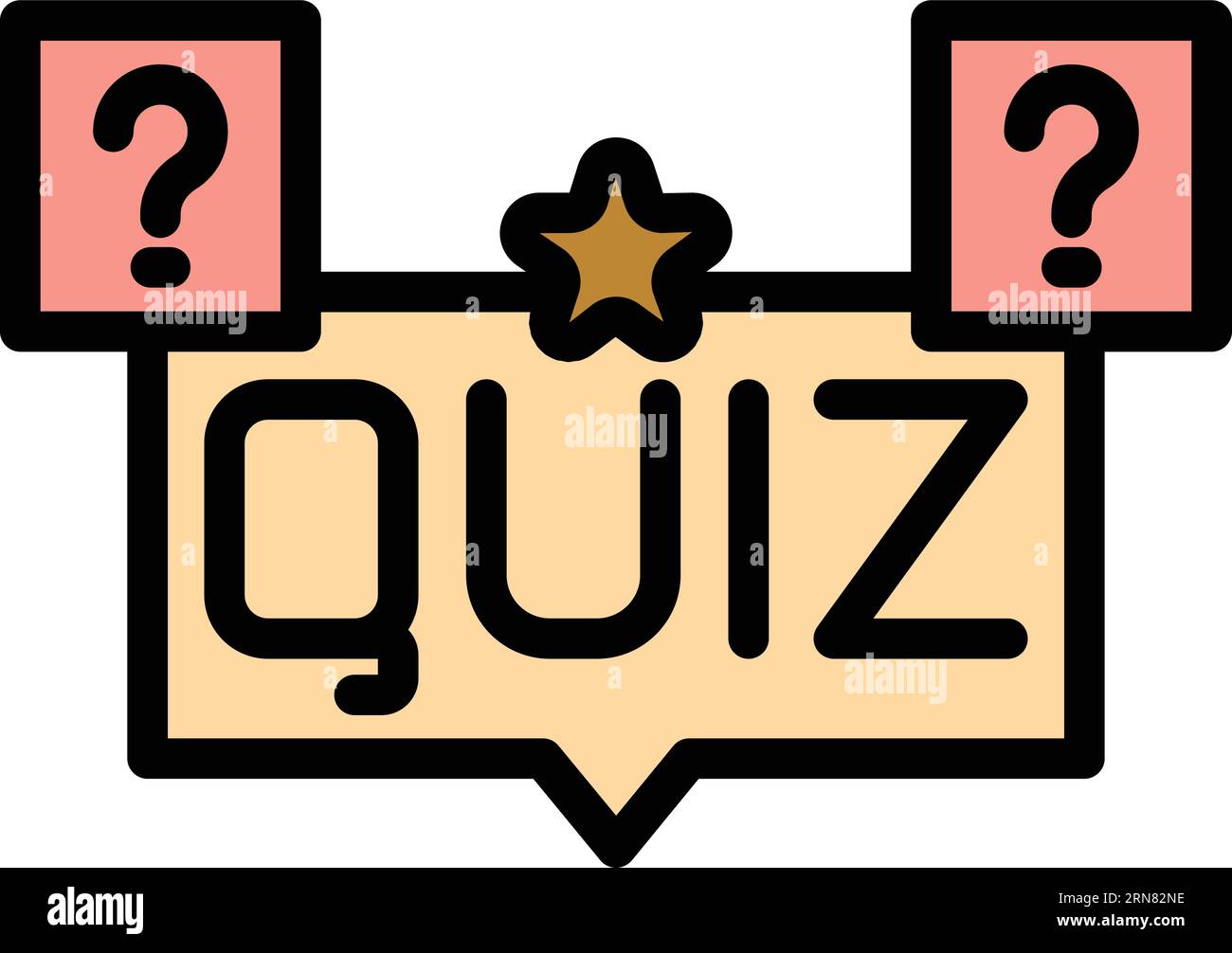 Quiz problem icon outline vector. Word education. Poster show color ...