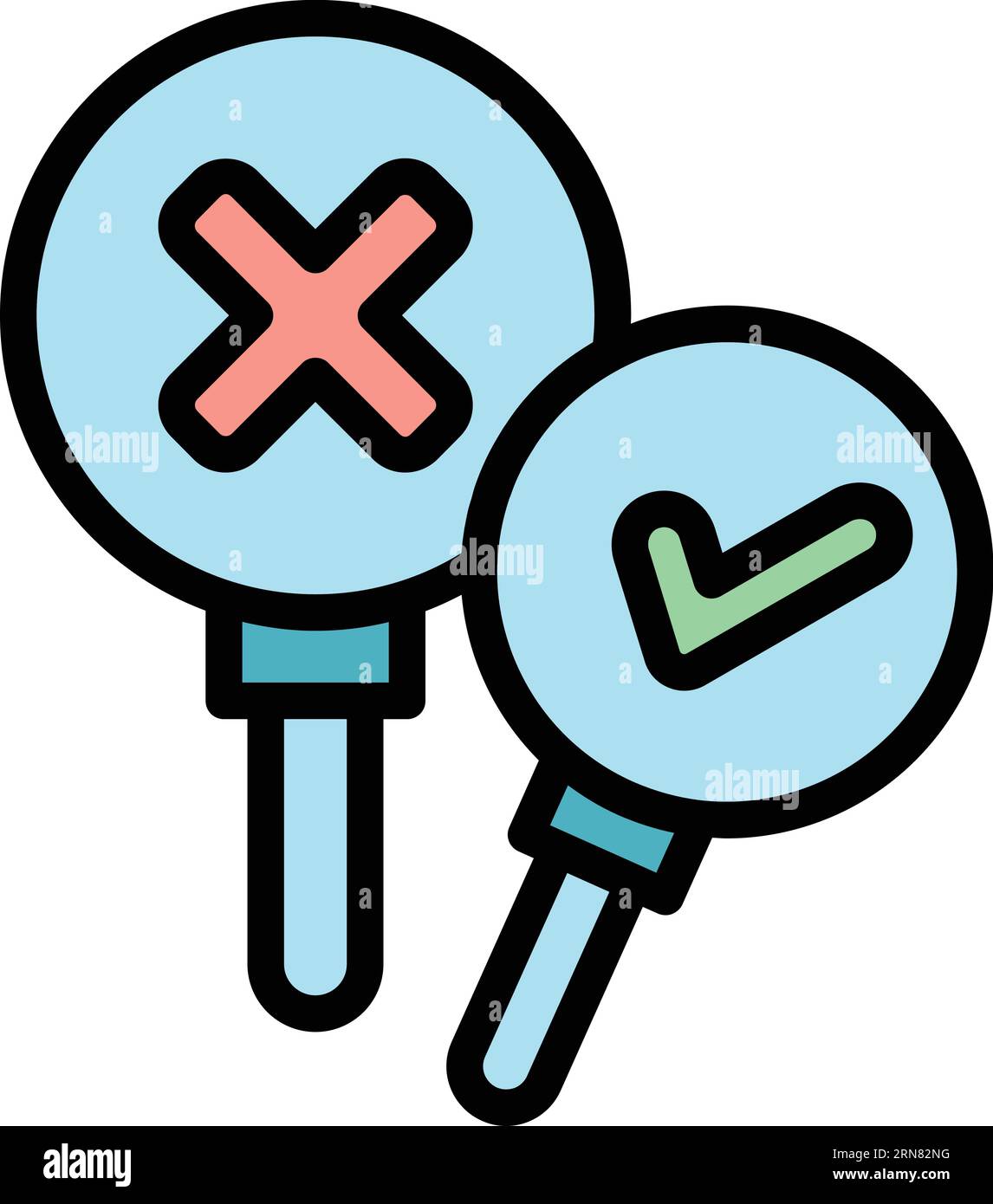 Quiz answer icon outline vector. Poster show. Fun word color flat Stock ...
