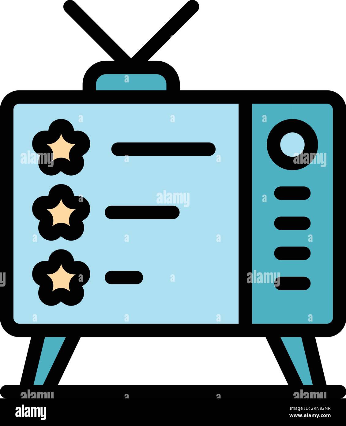 Tv quiz icon outline vector. Poster show. Competition answer color flat ...