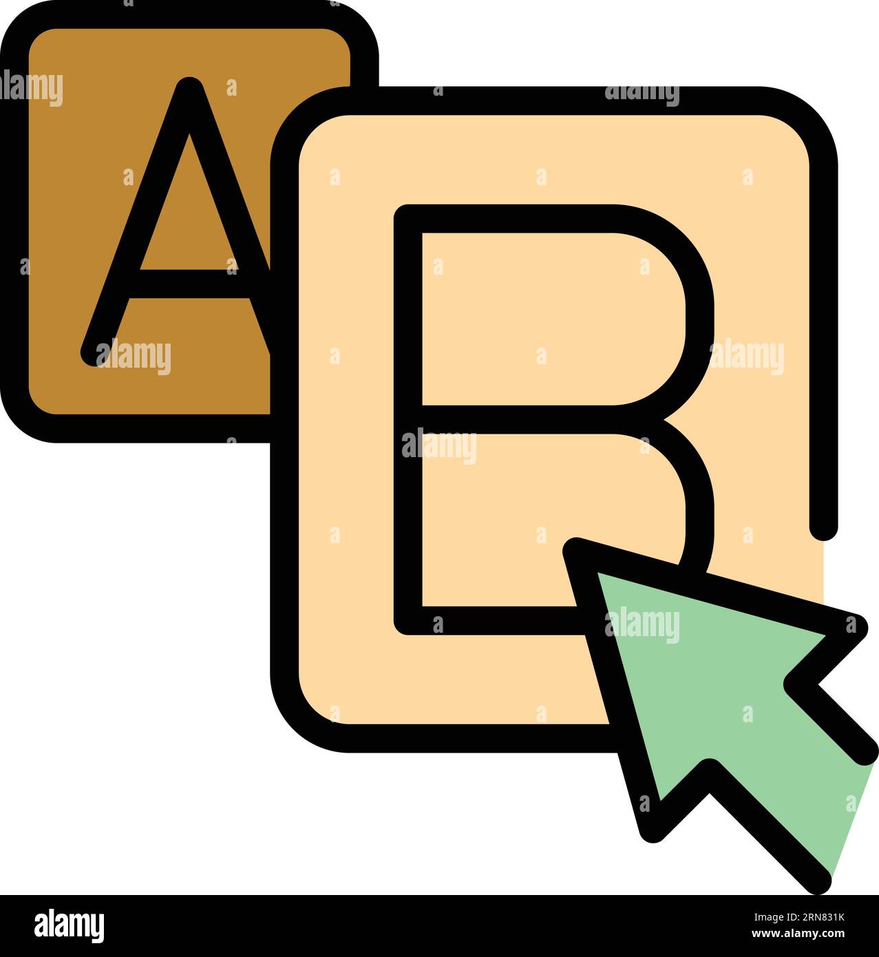 Ask click quiz icon outline vector. Exam question. Poster show color ...