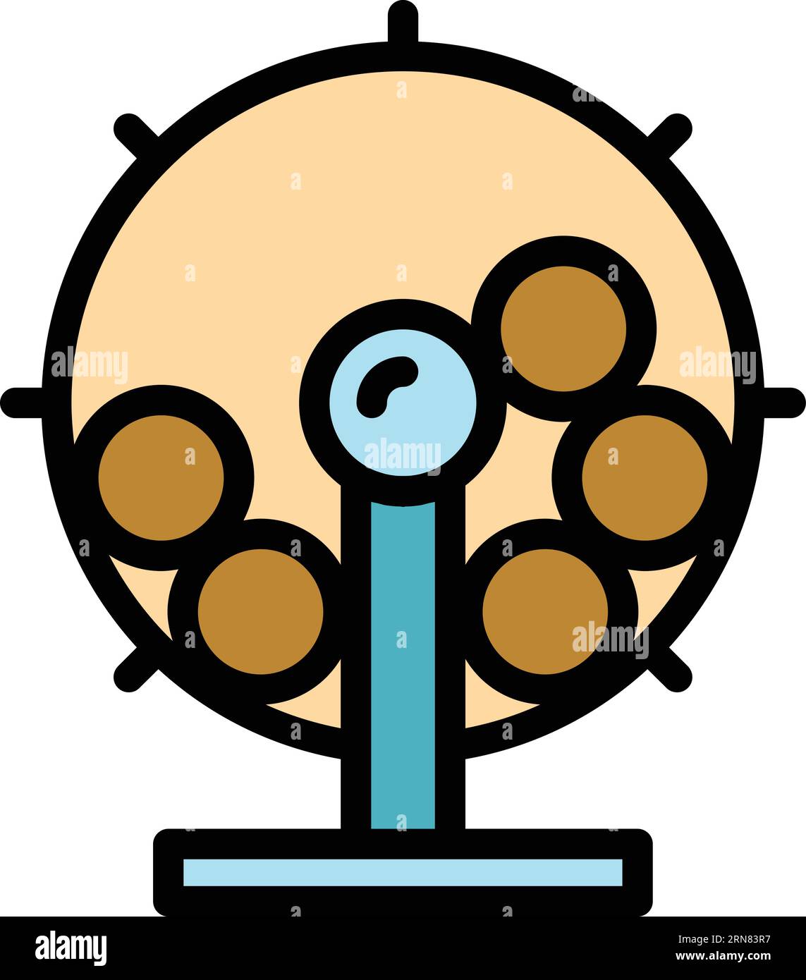 Fun wheel icon outline vector. Trivia exam. Game competition color flat ...