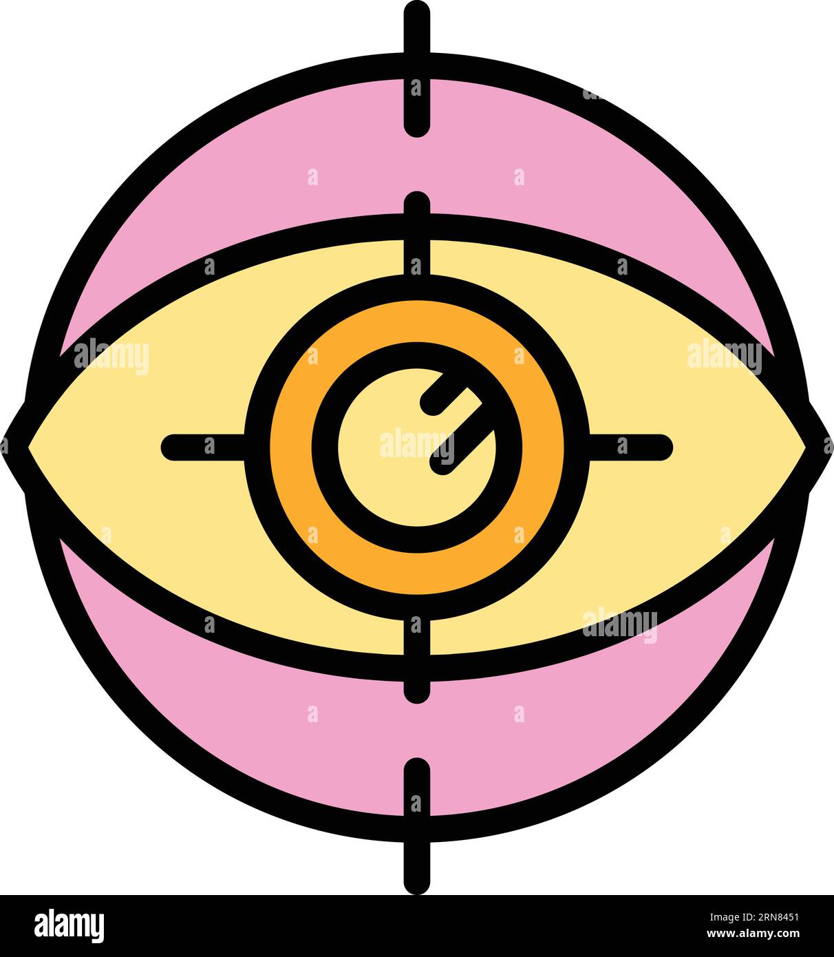 Target eye icon outline vector. Success goal. Cyber report color flat ...