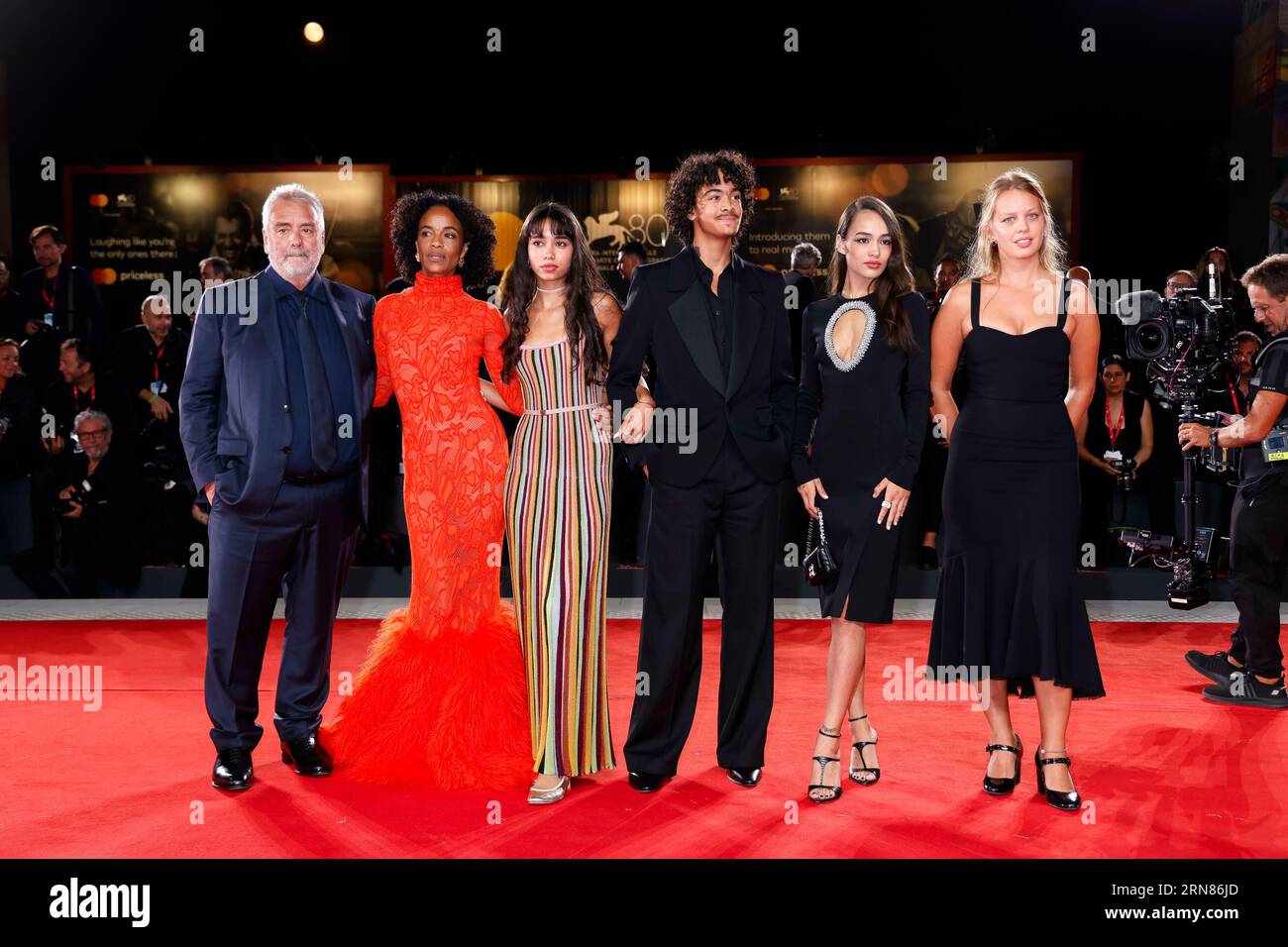 Venice, Italy, on 31 August 2023. Luc Besson, Virginie Silla, Sateen ...