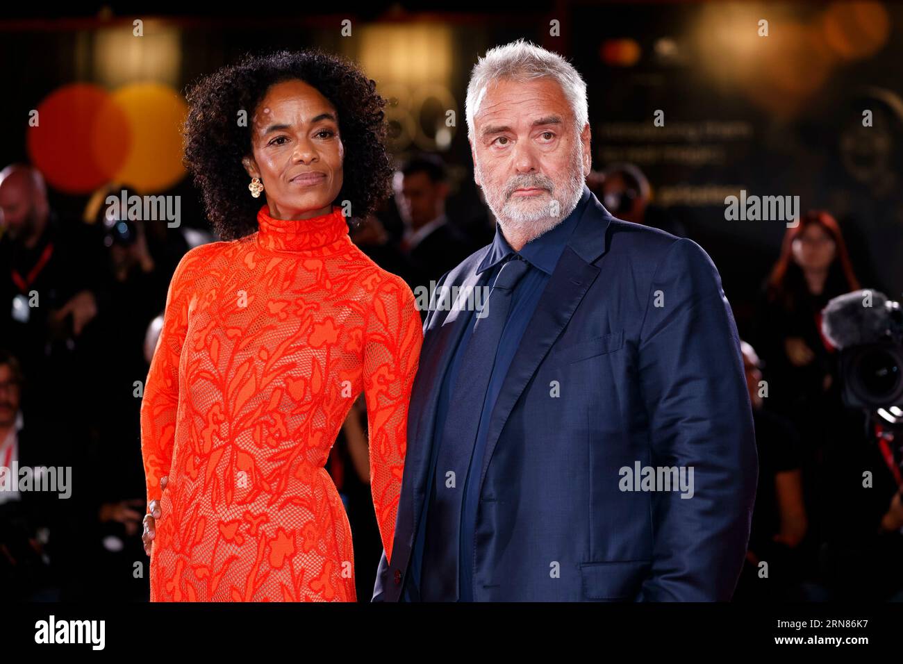 Venice, Italy, on 31 August 2023. Virginie Silla and Luc Besson attend ...