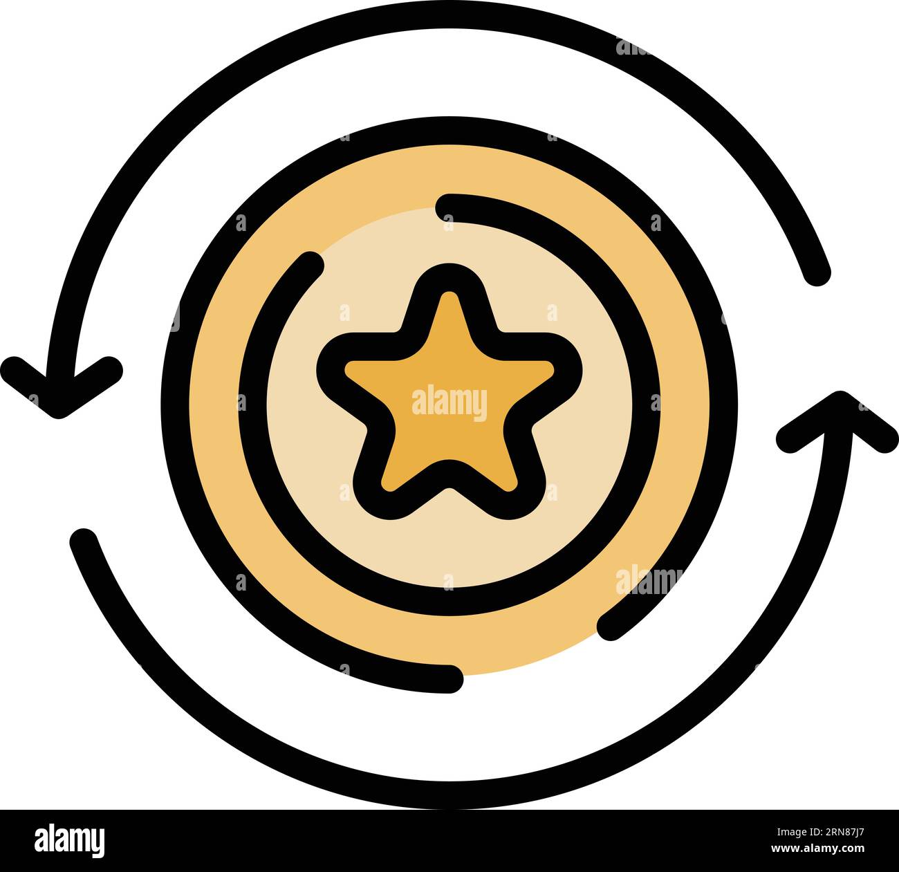 Star courage icon outline vector. Jump skill. Goal self color flat ...