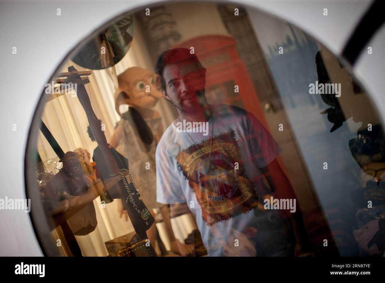 Asher Silva poses inside one of the areas of the interactive museum The ...