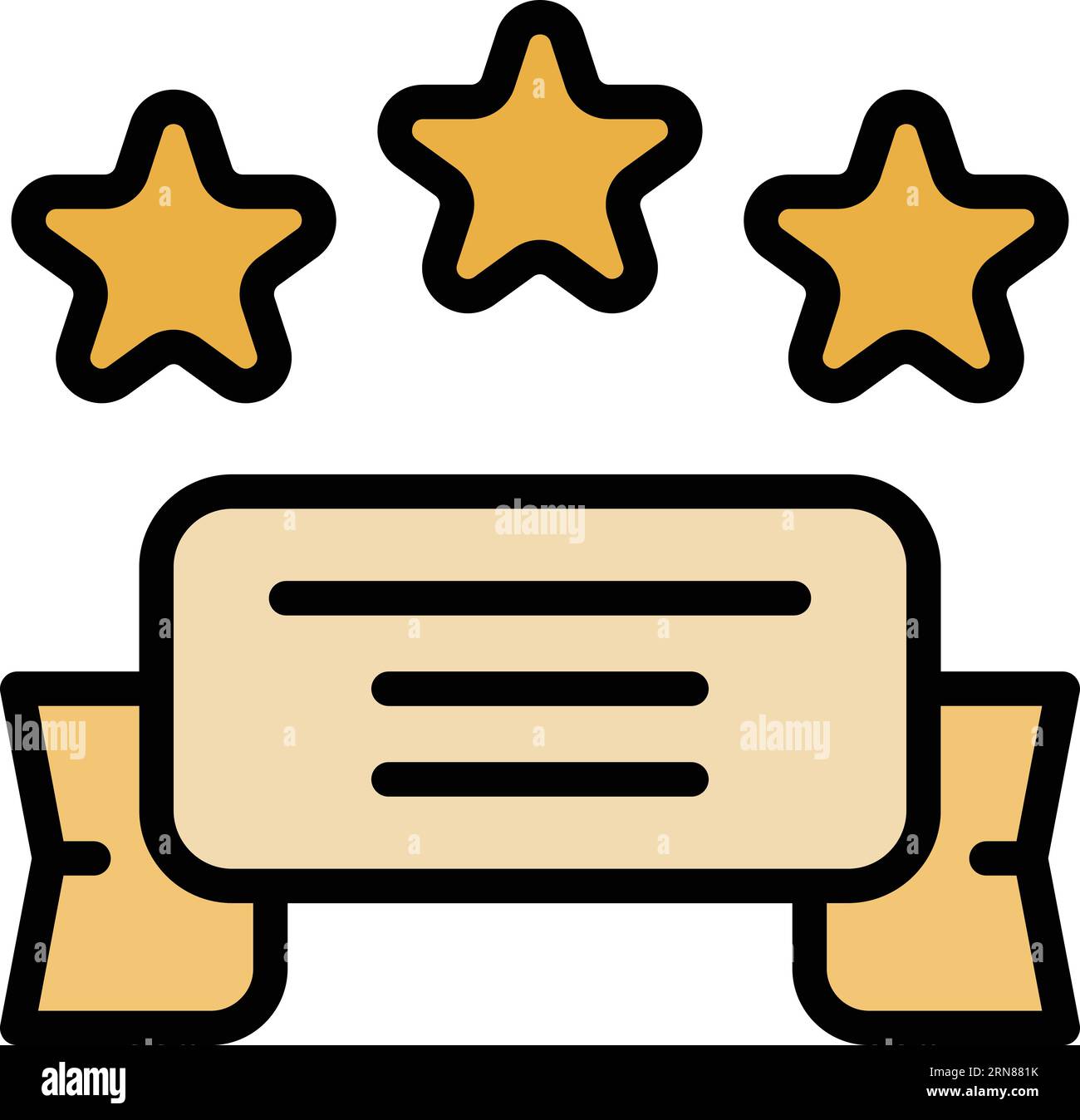 Star banner career icon outline vector. Hero courage. Contact ambition ...