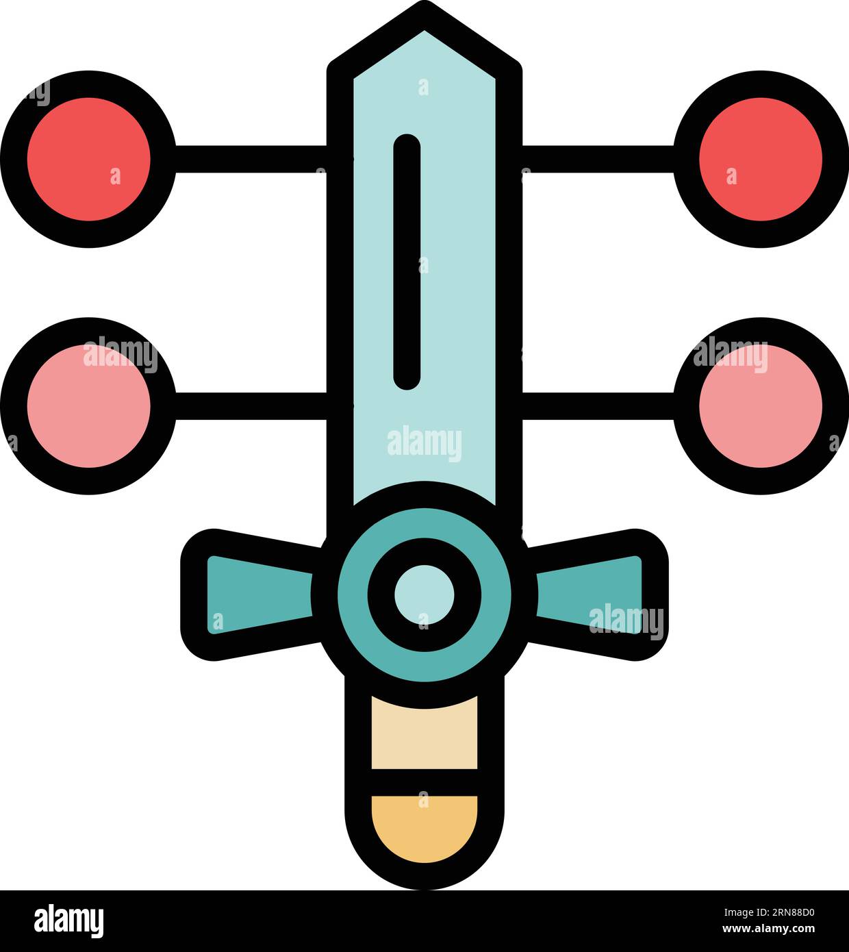 Courage sword icon outline vector. Business career. Gap challenge color ...