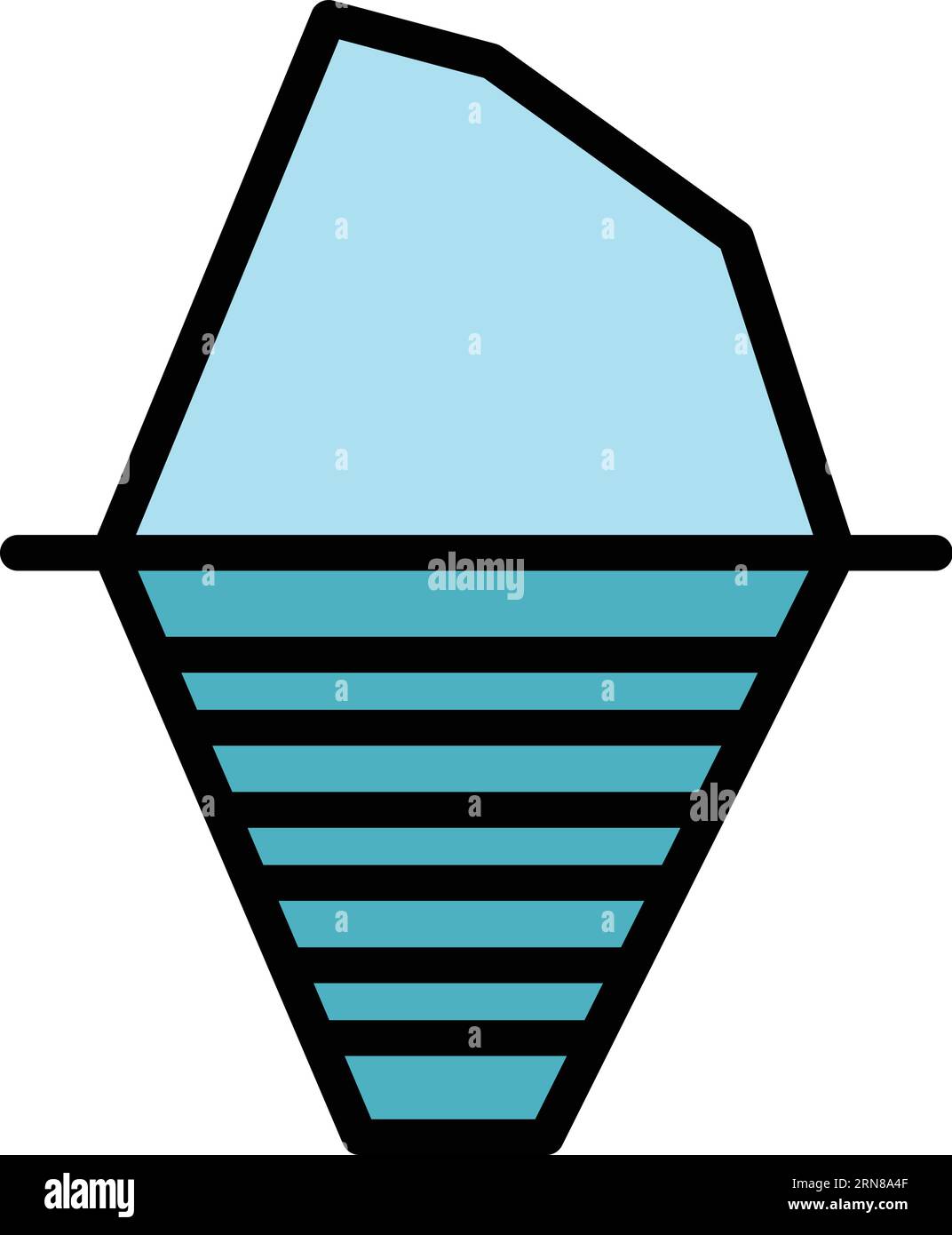 Glacier tip icon outline vector. Iceberg water. Arctic rock color flat ...