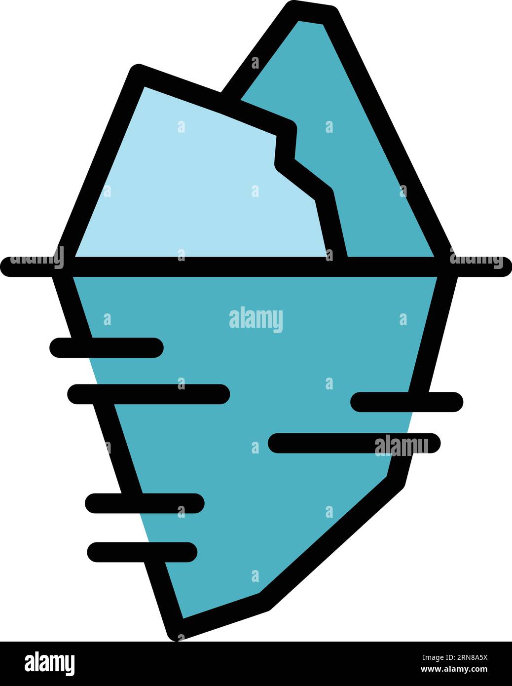 Under glacier icon outline vector. Ice berg. Sea mountain color flat ...