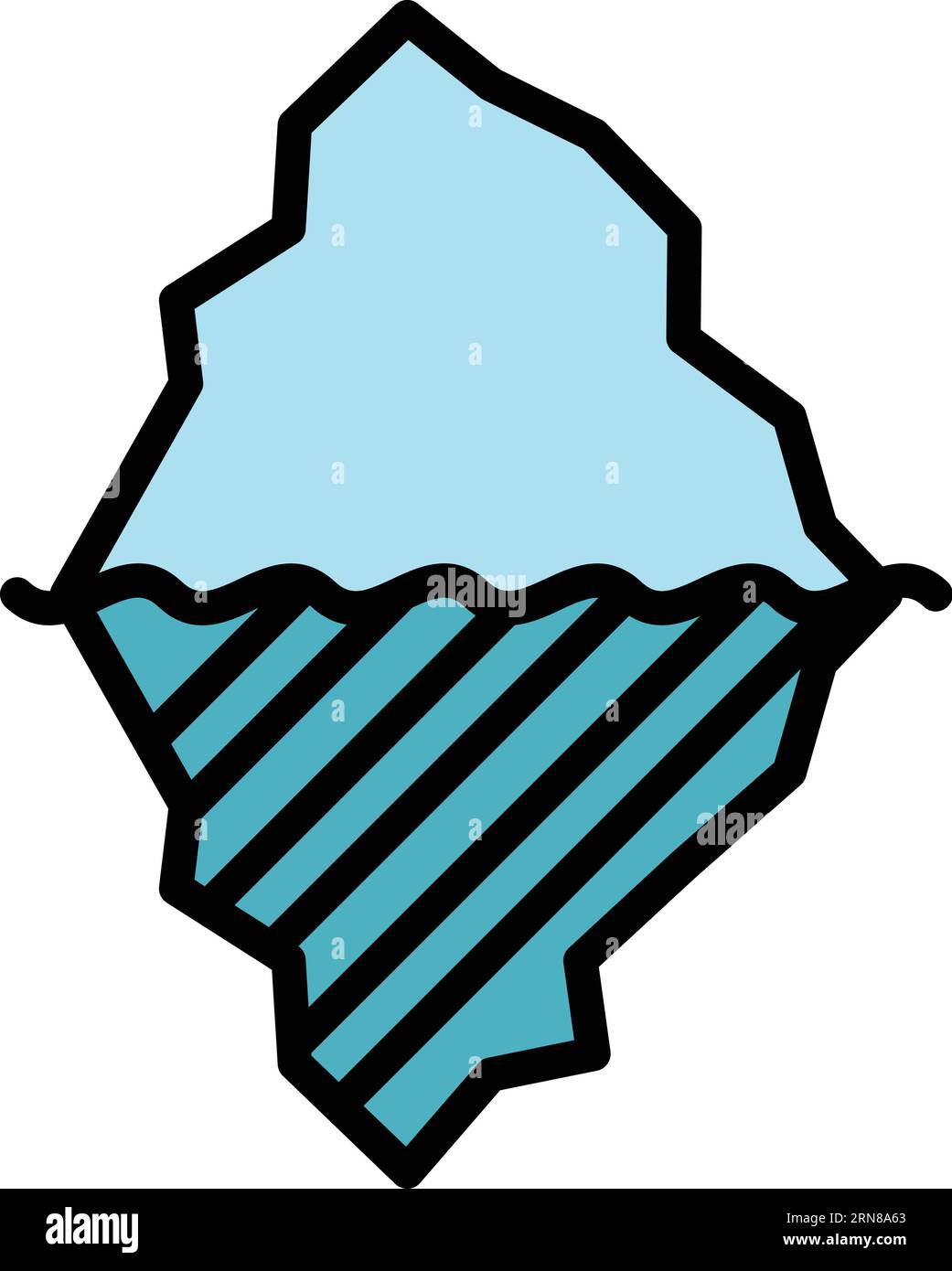 Antarctica glacier icon outline vector. Water iceberg. Ocean glacier ...