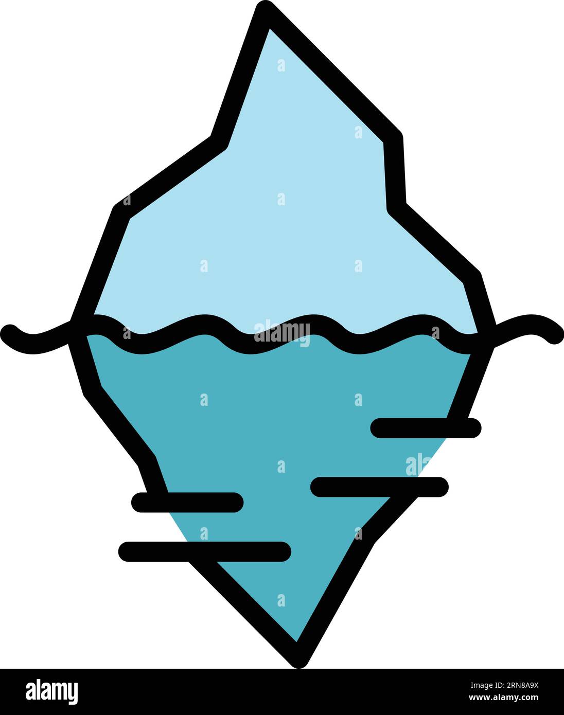 Wave glacier icon outline vector. Wave risk. Ocean iceberg color flat ...