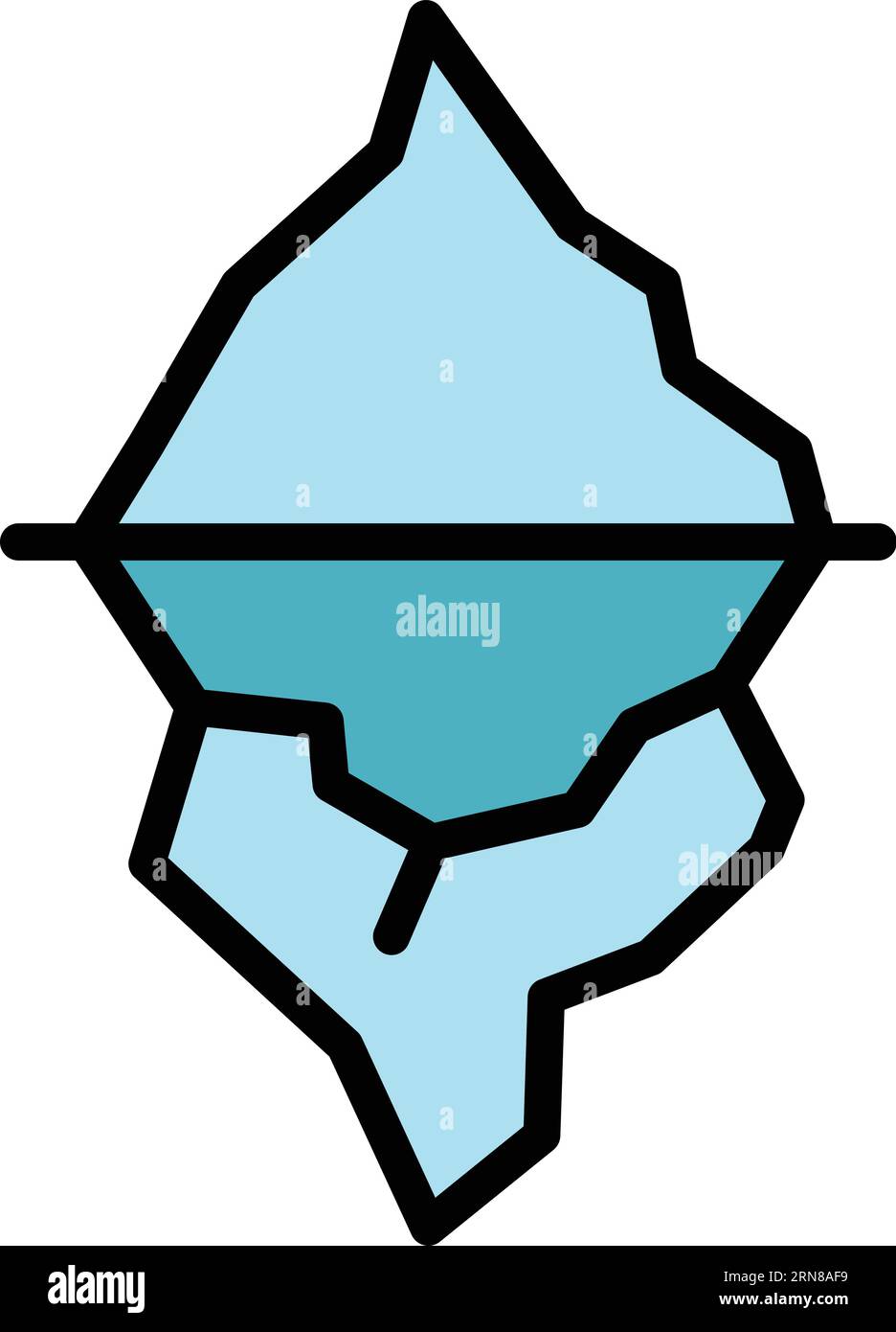 Risk iceberg icon outline vector. Glacier underwater. Sea arctic color ...