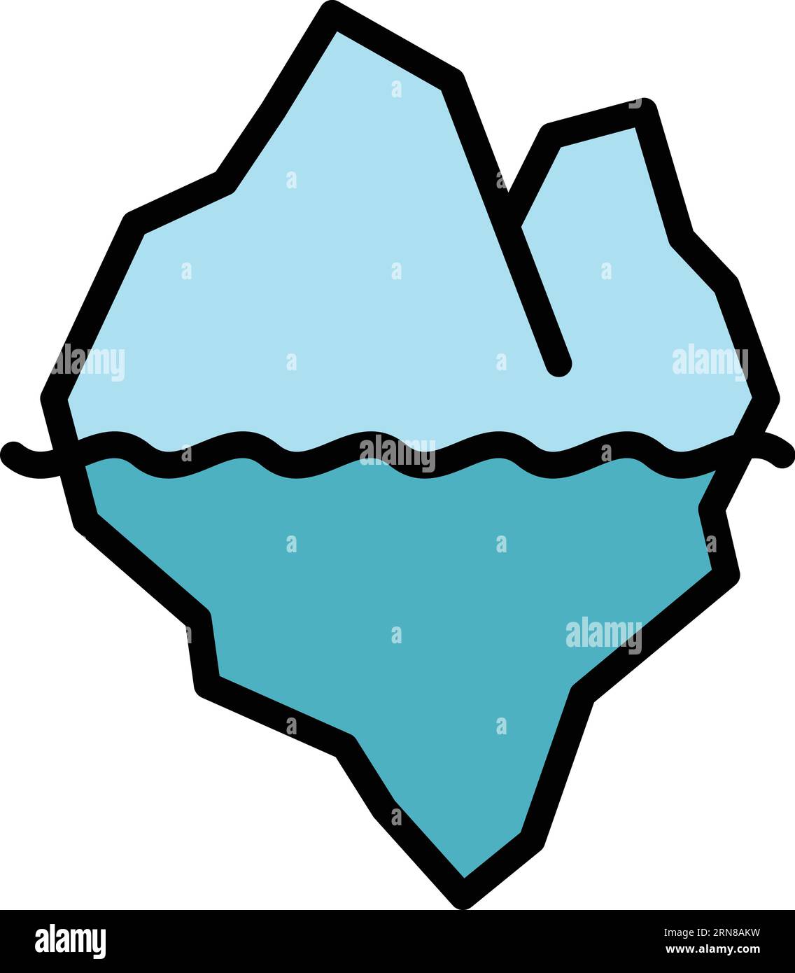 Underwater iceberg icon outline vector. Glacier sea. Ocean winter color ...
