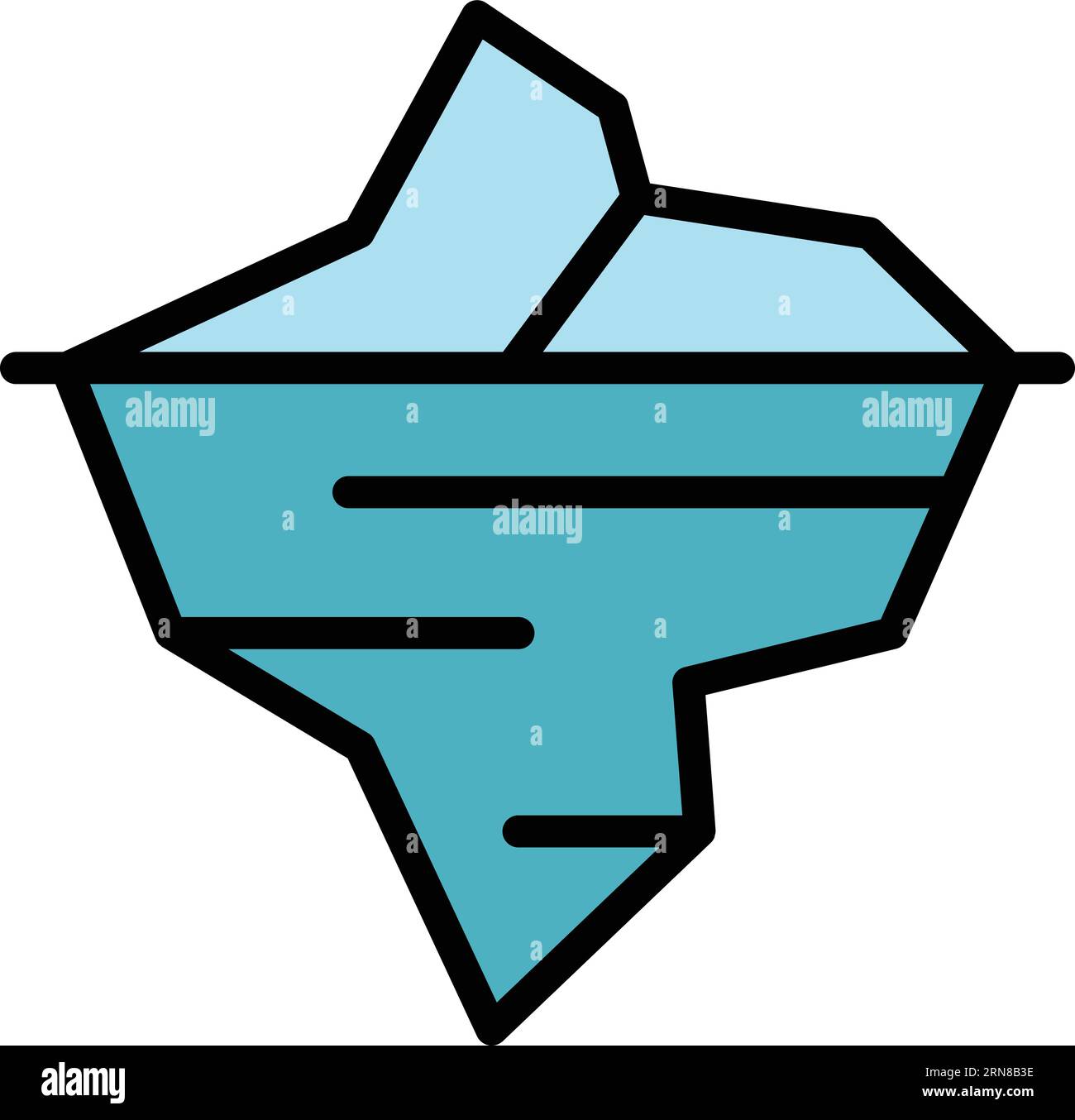 Polar glacier icon outline vector. Water iceberg. Sea arctic color flat ...