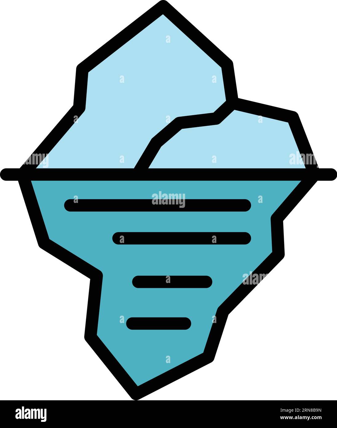Digital iceberg icon outline vector. Glacier ice. Sea arctic color flat ...