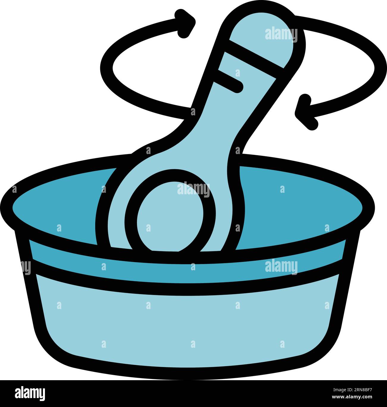 Spoon mixer icon outline vector. Food chef. Home board color flat Stock ...