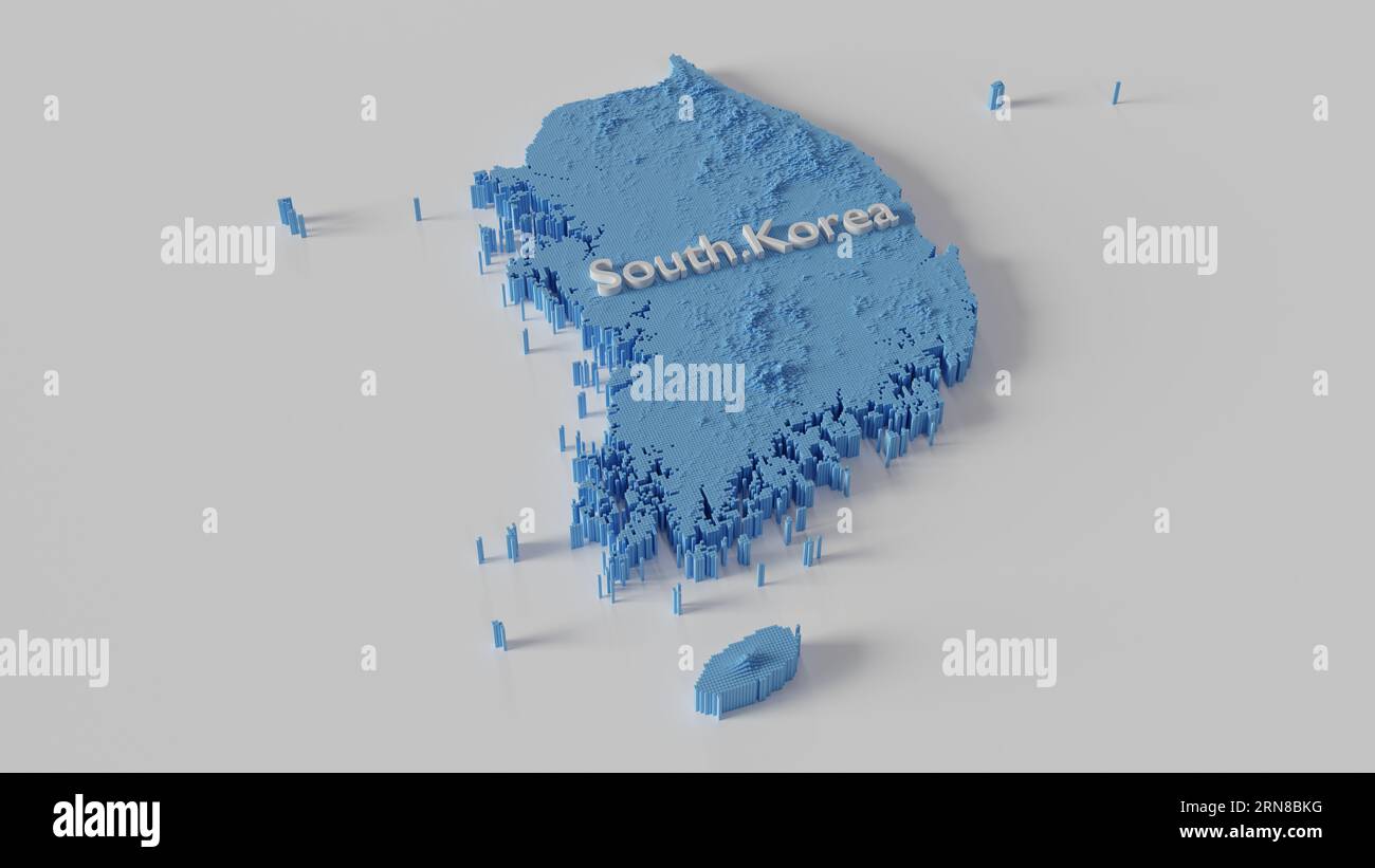 A map of South Korea with minimal digitized mosaic height information ...