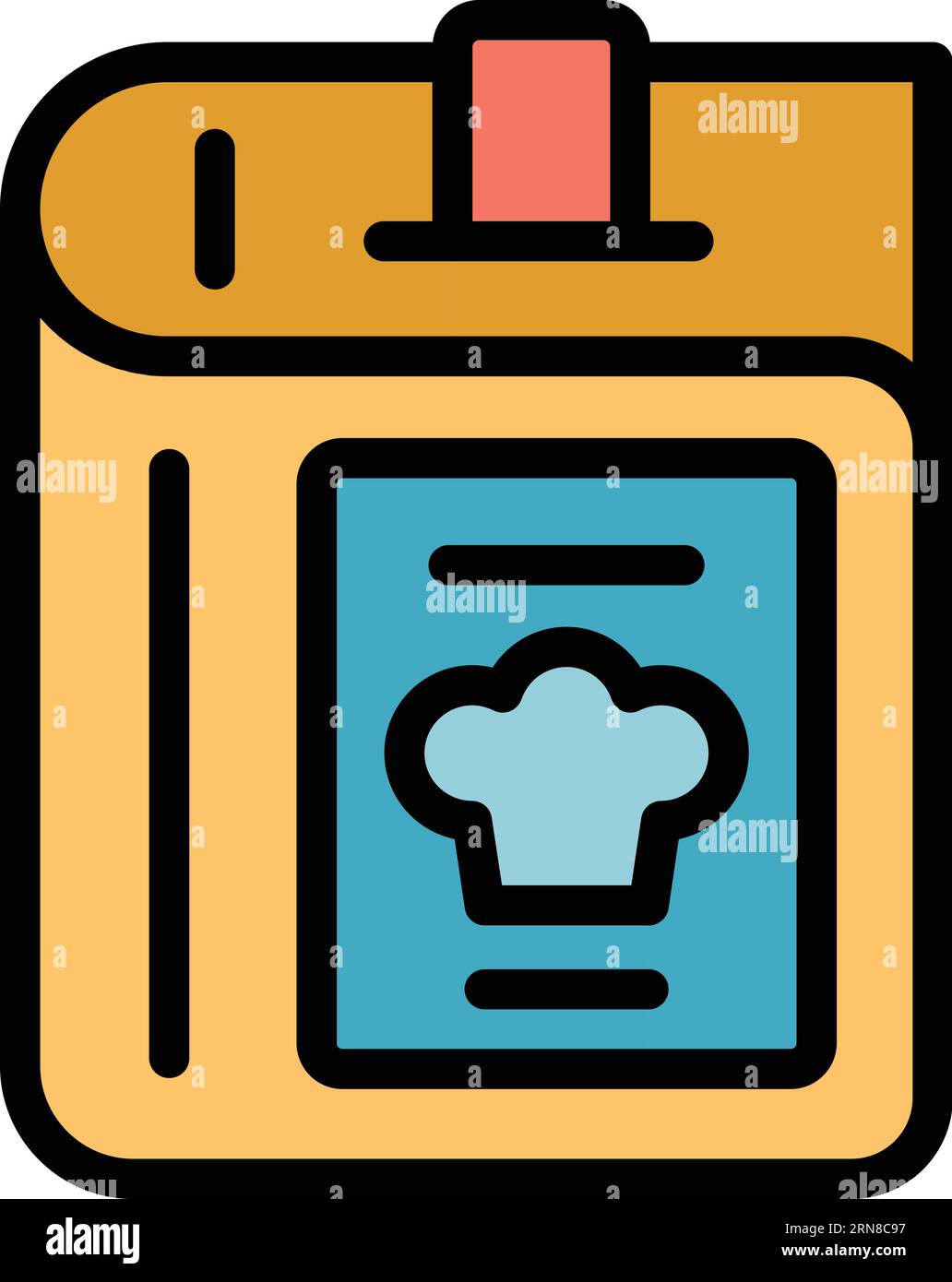 Big recipe book icon outline vector. Home board. Guide stroke color ...