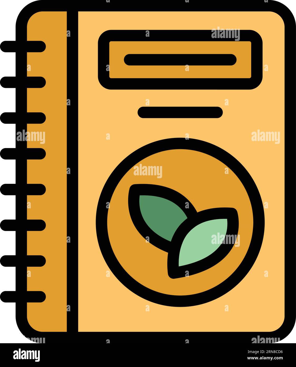 Leaf recipe book icon outline vector. Home board. Cook food color flat ...
