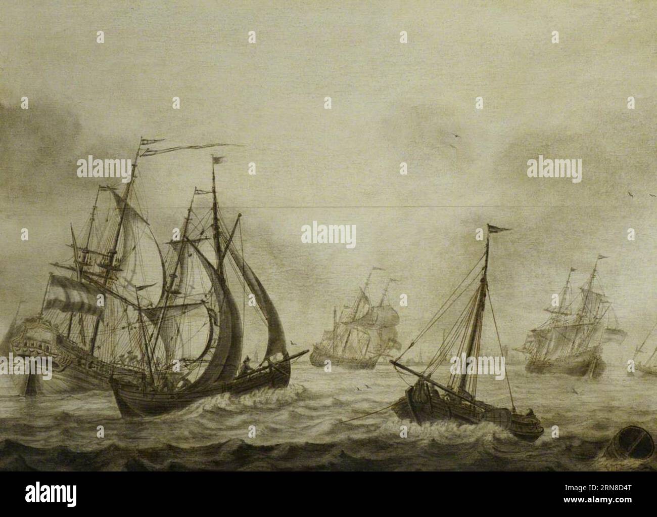 A Dutch dogger with a whaler and other vessels off a Dutch port by ...