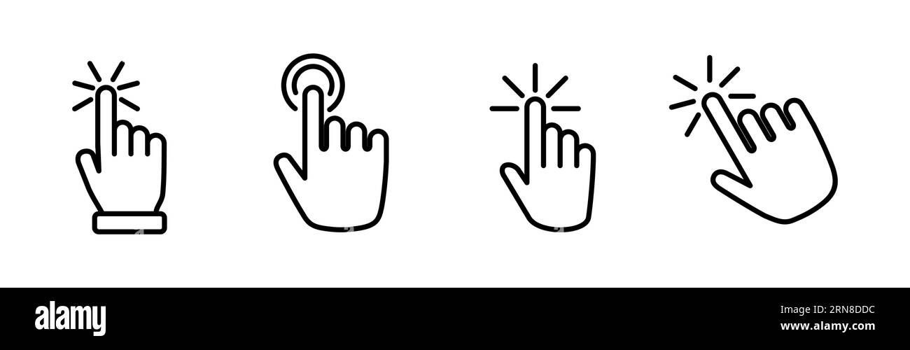 hand click icon vector. clicking finger icon. pointer icon Stock Vector ...