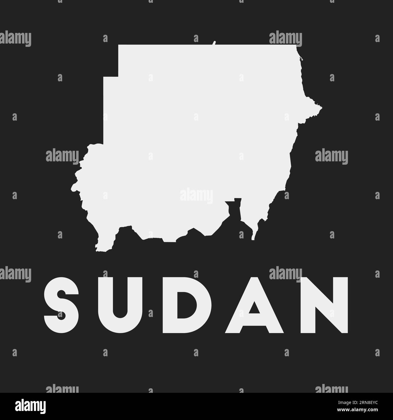 Sudan icon. Country map on dark background. Stylish Sudan map with ...