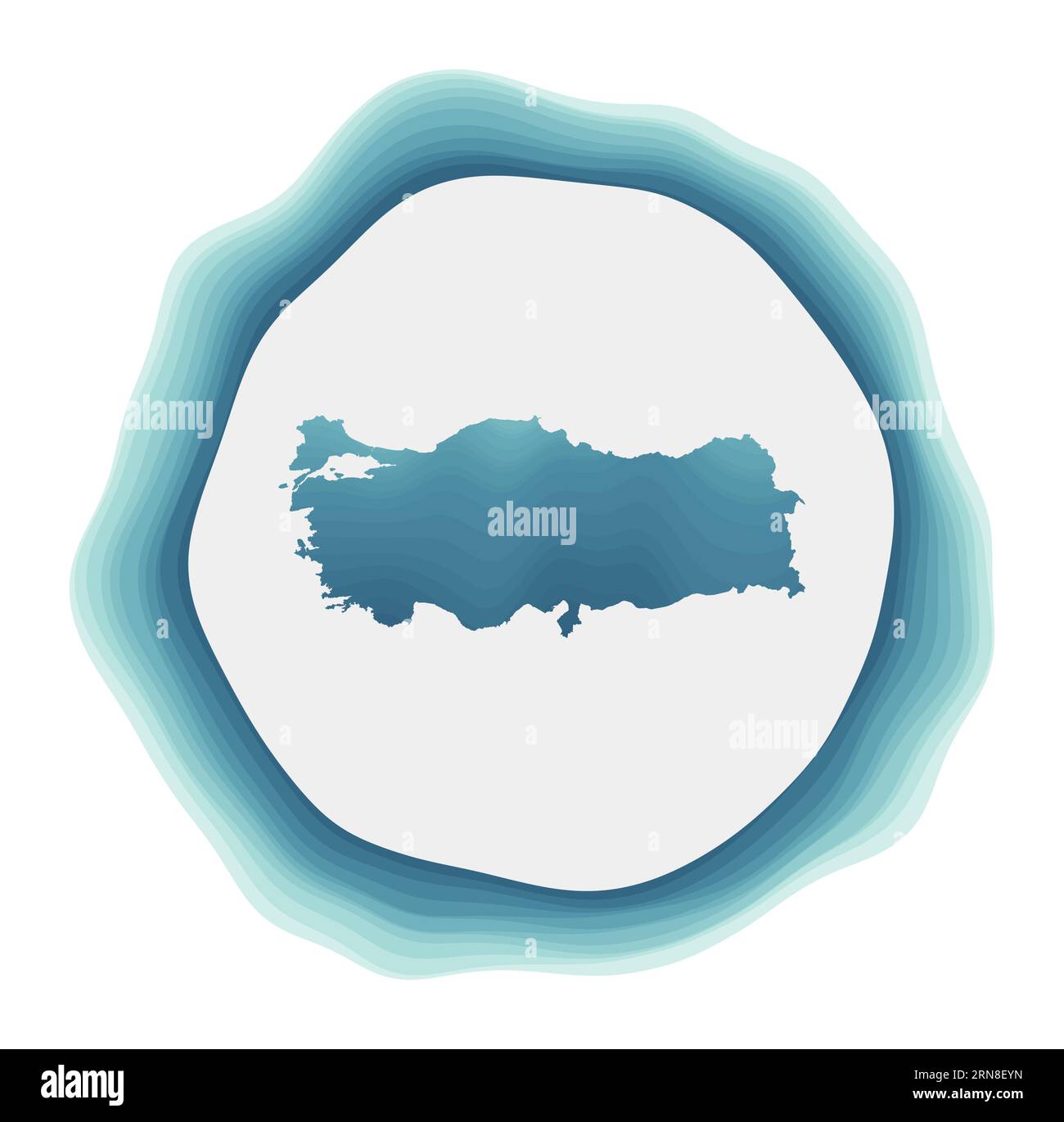 Turkey logo. Badge of the country. Layered circular sign around Turkey ...