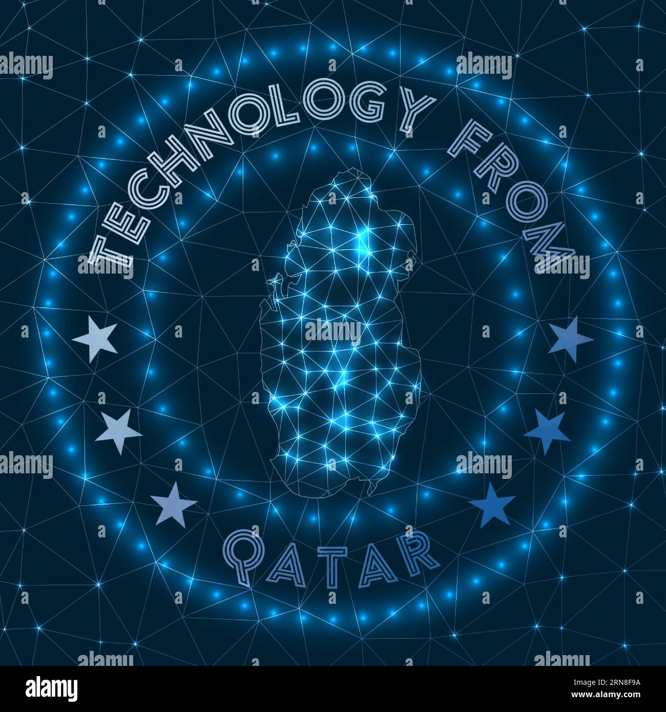 Technology From Qatar. Futuristic geometric badge of the country ...