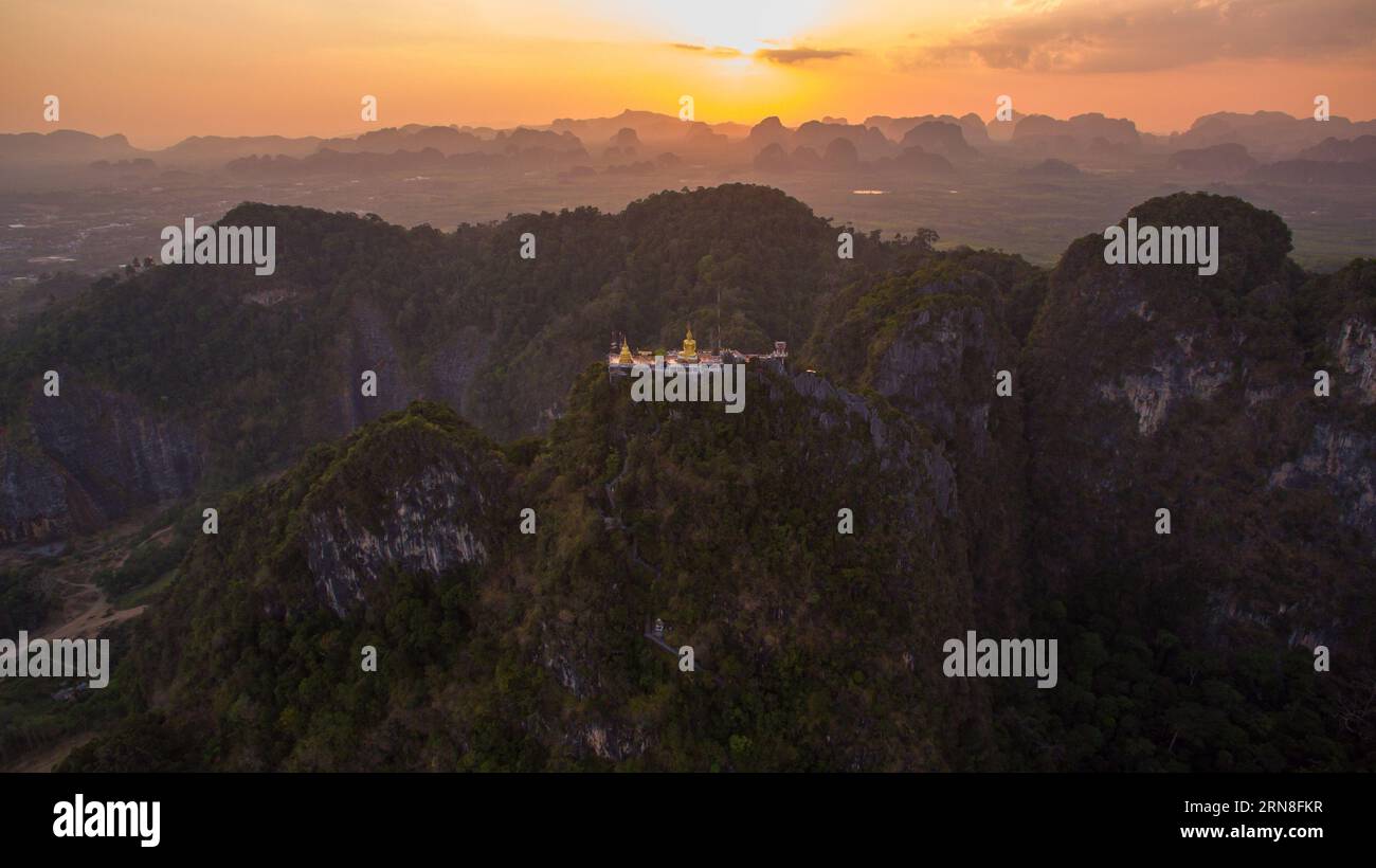 Aerial view Tiger Cave Temple is a Buddhist temple in Krabi, Thailand ...