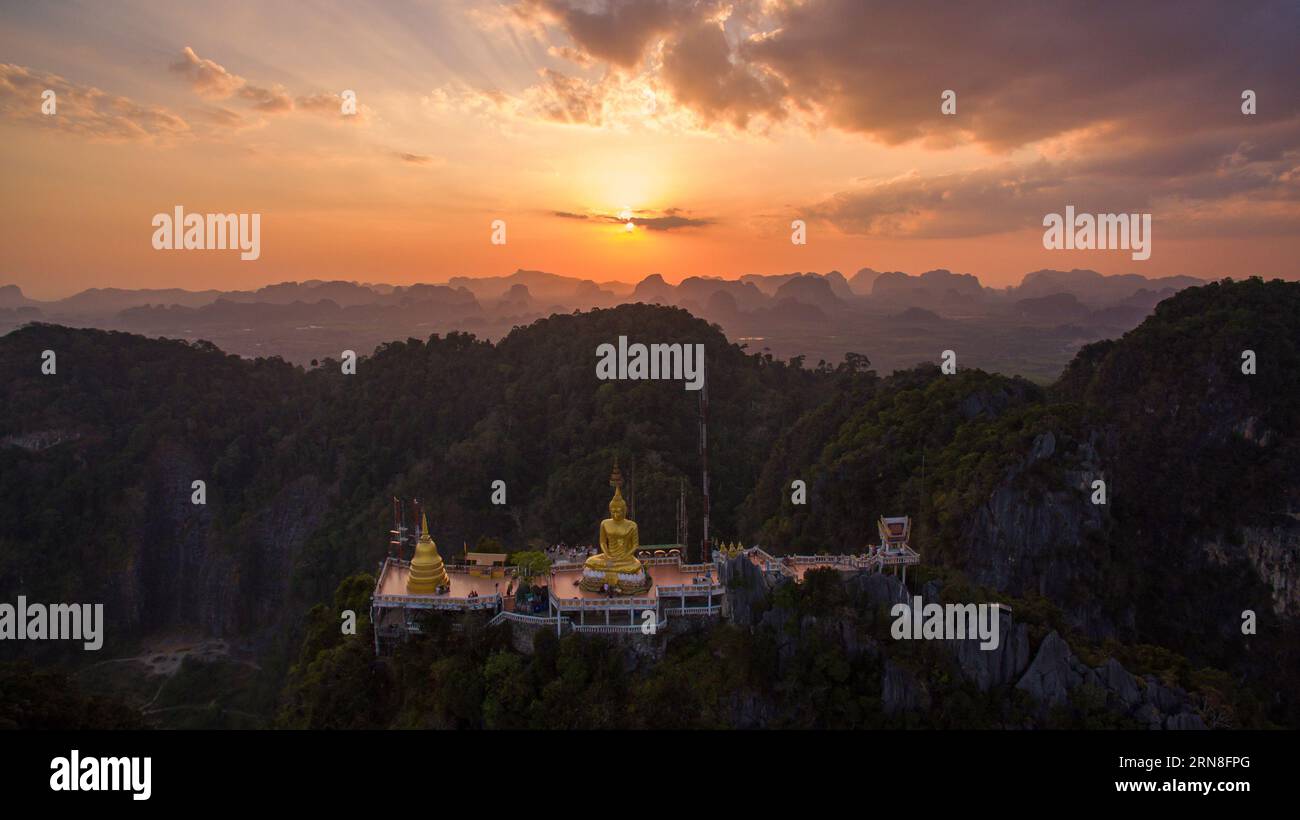 Aerial view Tiger Cave Temple is a Buddhist temple in Krabi, Thailand ...