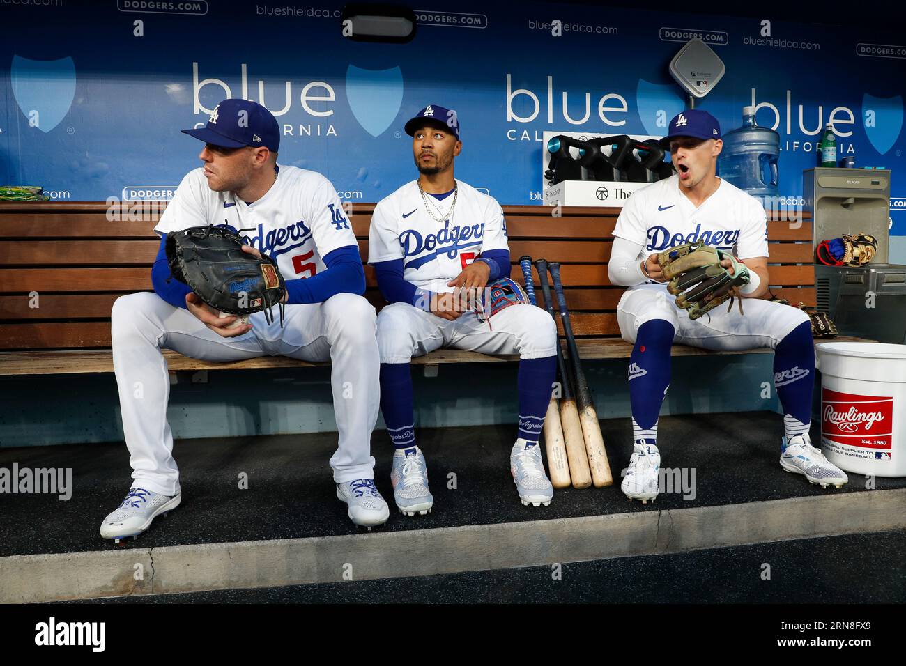 From left to right, Los Angeles Dodgers first baseman Freddie Freeman ...