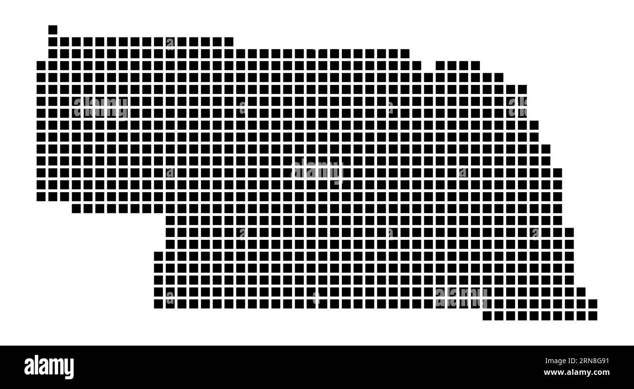 Nebraska map. Map of Nebraska in dotted style. Borders of the US state ...