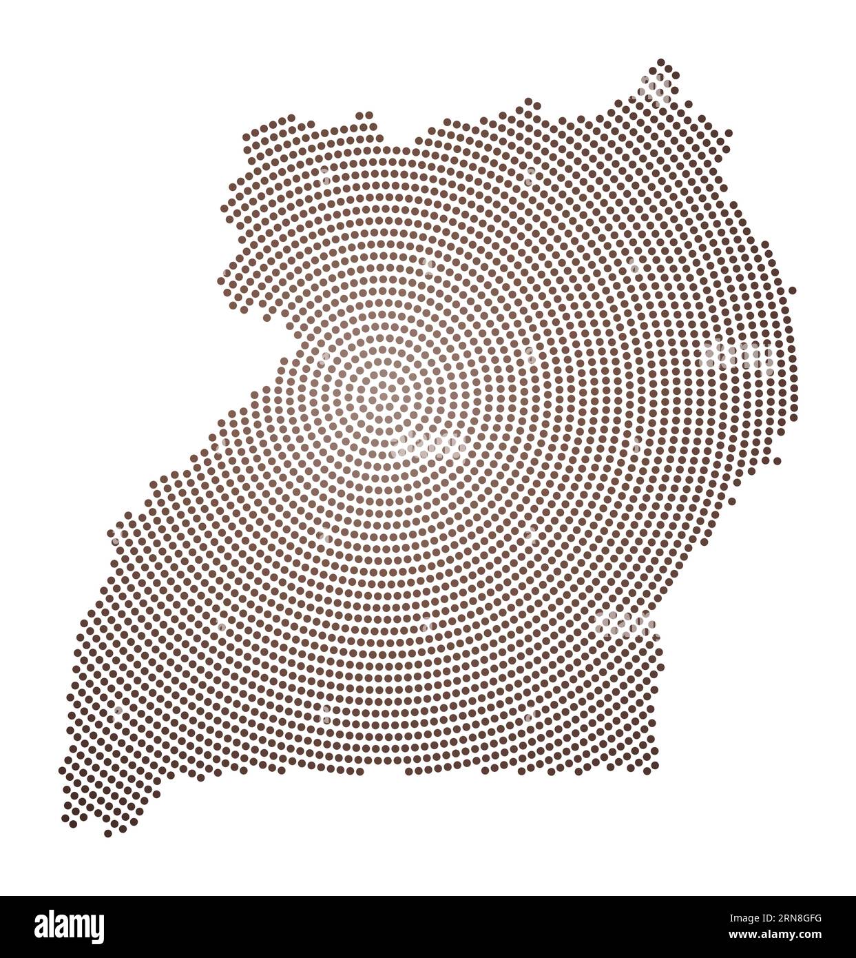 Uganda dotted map. Digital style shape of Uganda. Tech icon of the ...