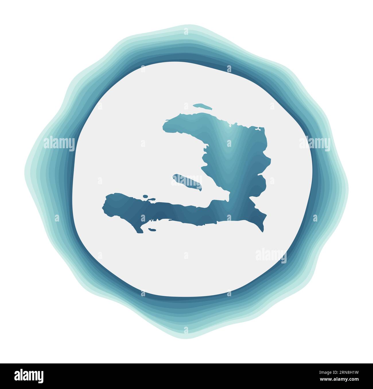 Haiti logo. Badge of the country. Layered circular sign around Haiti ...