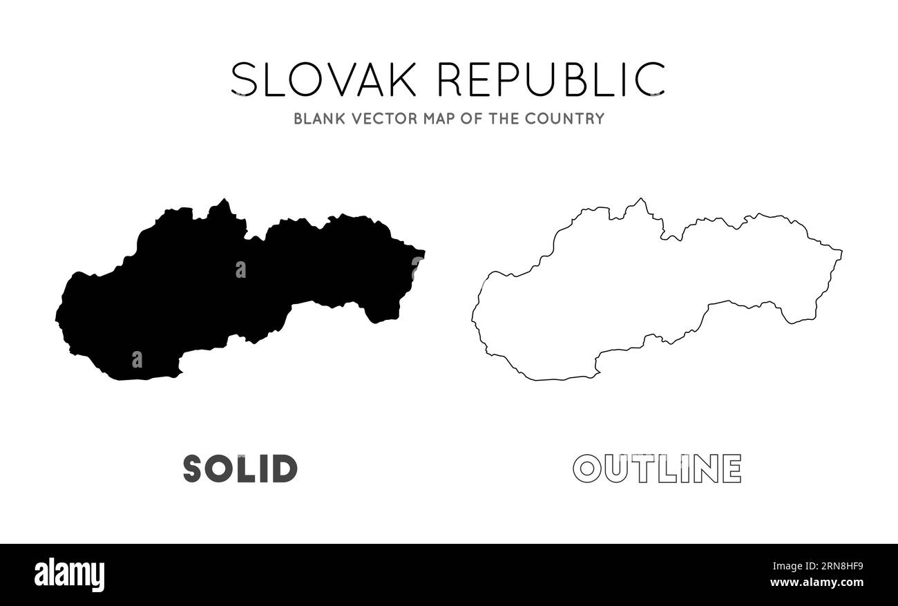 Slovakia map. Blank vector map of the country. Borders of Slovakia for ...