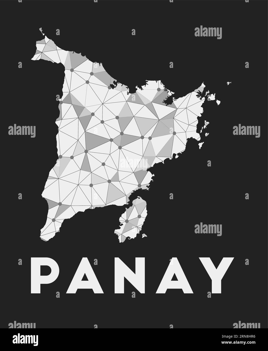 Panay - communication network map of island. Panay trendy geometric ...