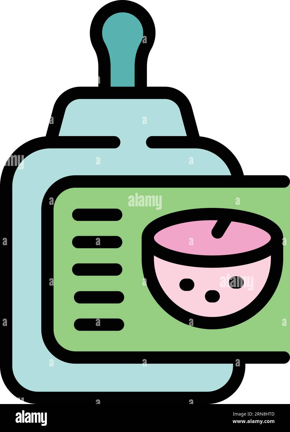 Coconut soap icon outline vector. Natural shampoo. Coco cream color ...