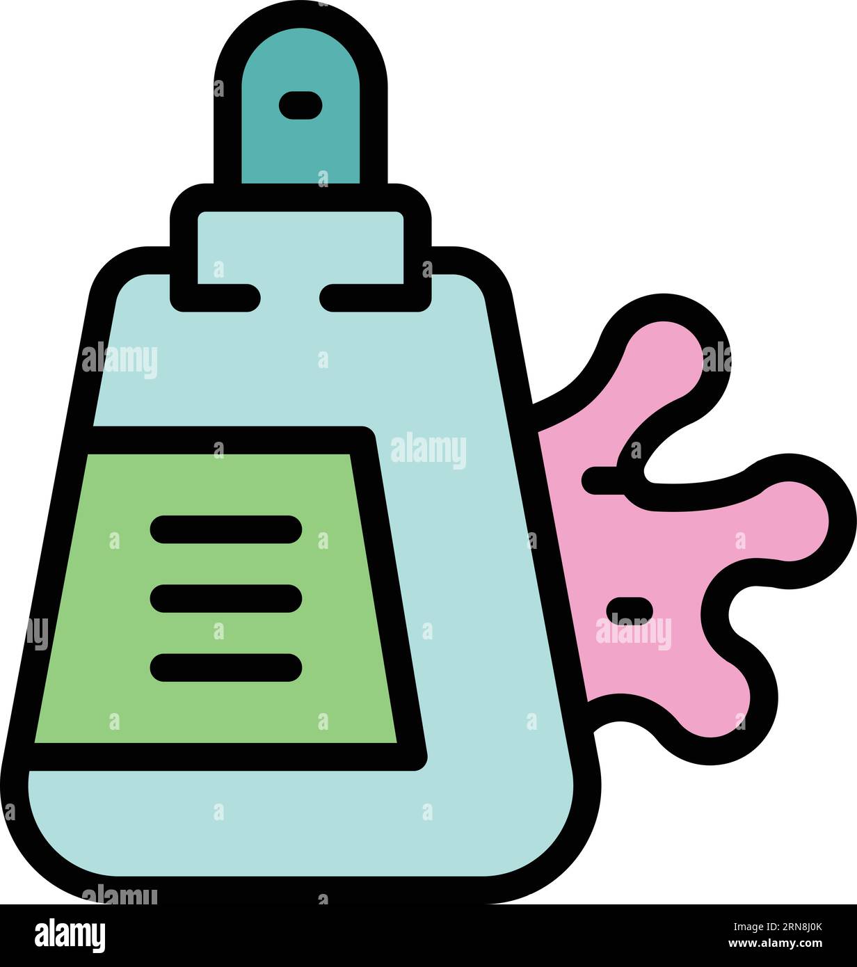 Soap dispenser icon outline vector. Coconut cosmetic. Cream milk color ...